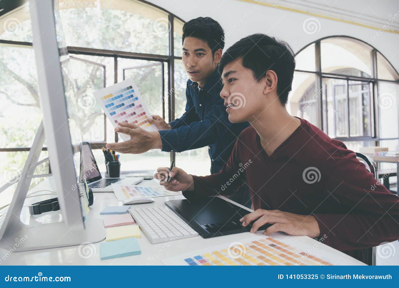 Team of Creative Designer Working at Office Stock Image - Image of ...