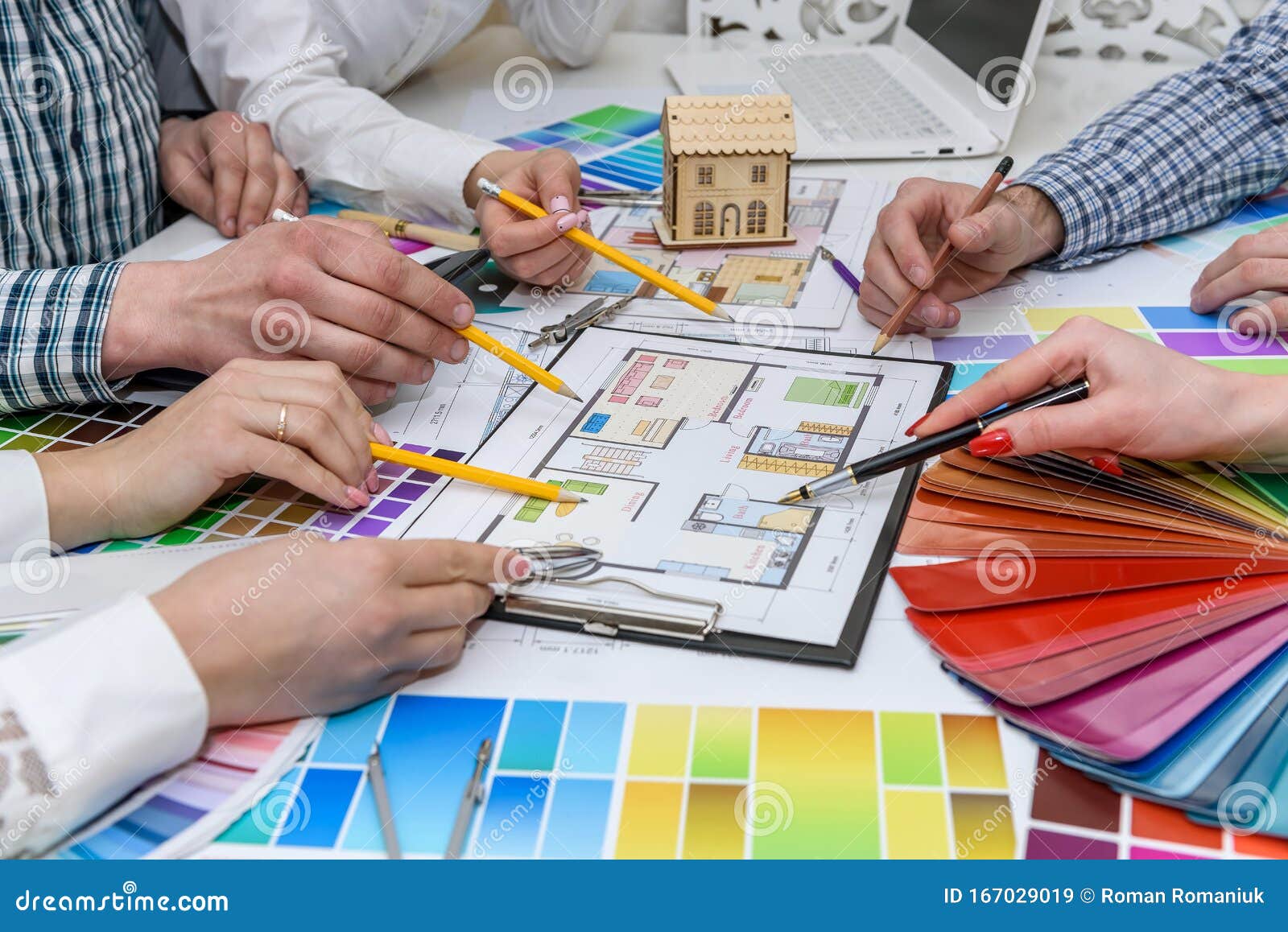 Team of Creative Designers Discussing Colour Swatch Stock Image - Image ...