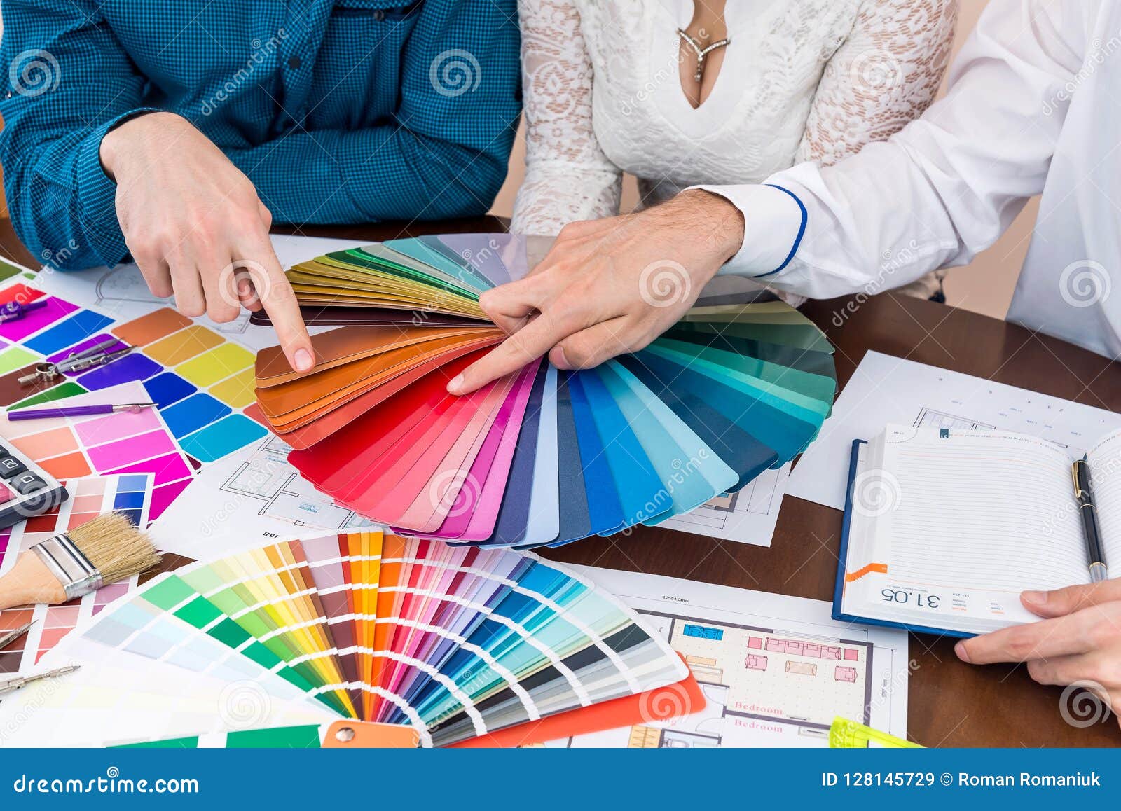 Team of Creative Designers Working Stock Image - Image of desk ...