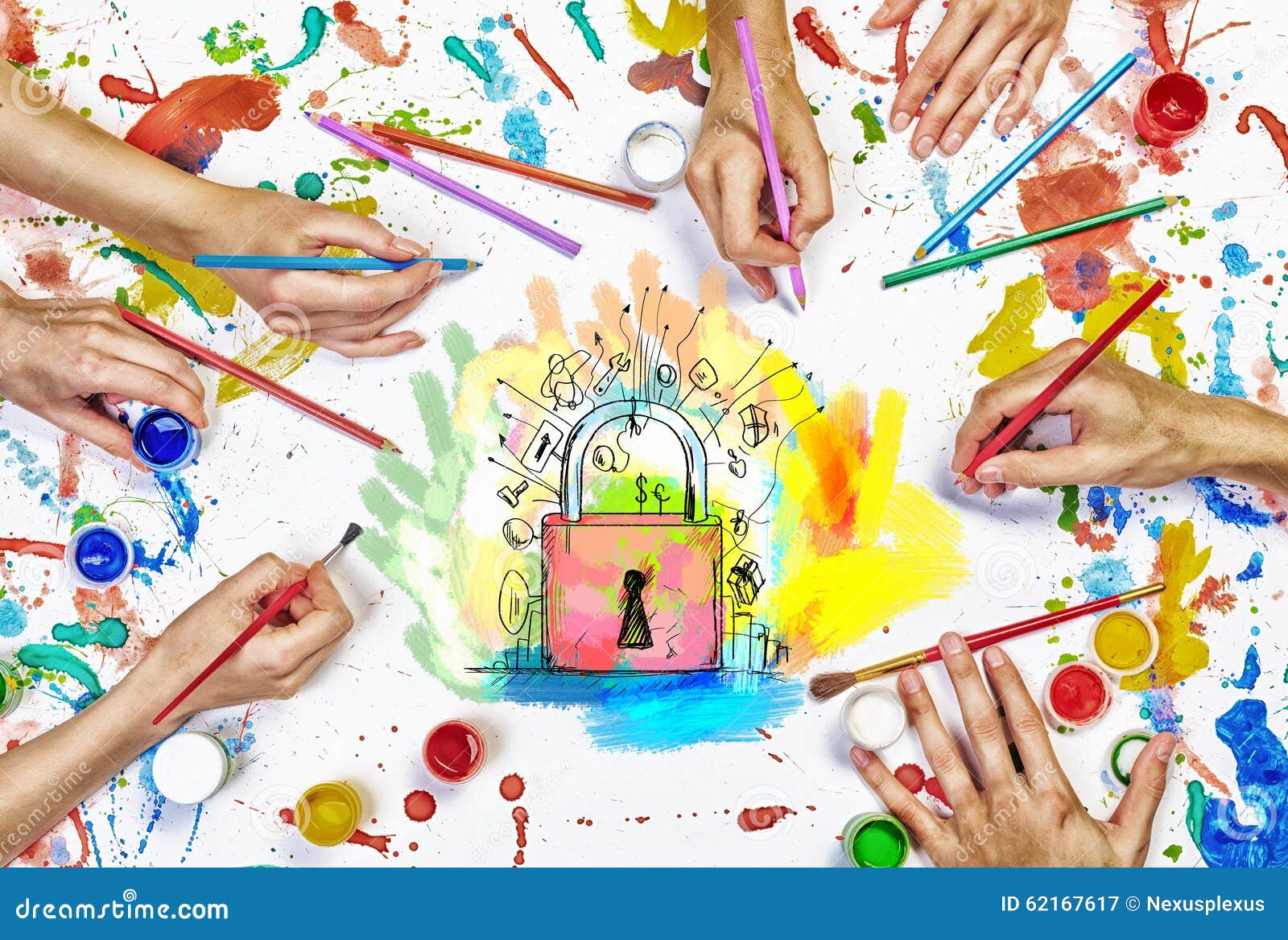 Team creative work stock image. Image of brush, color - 62167617