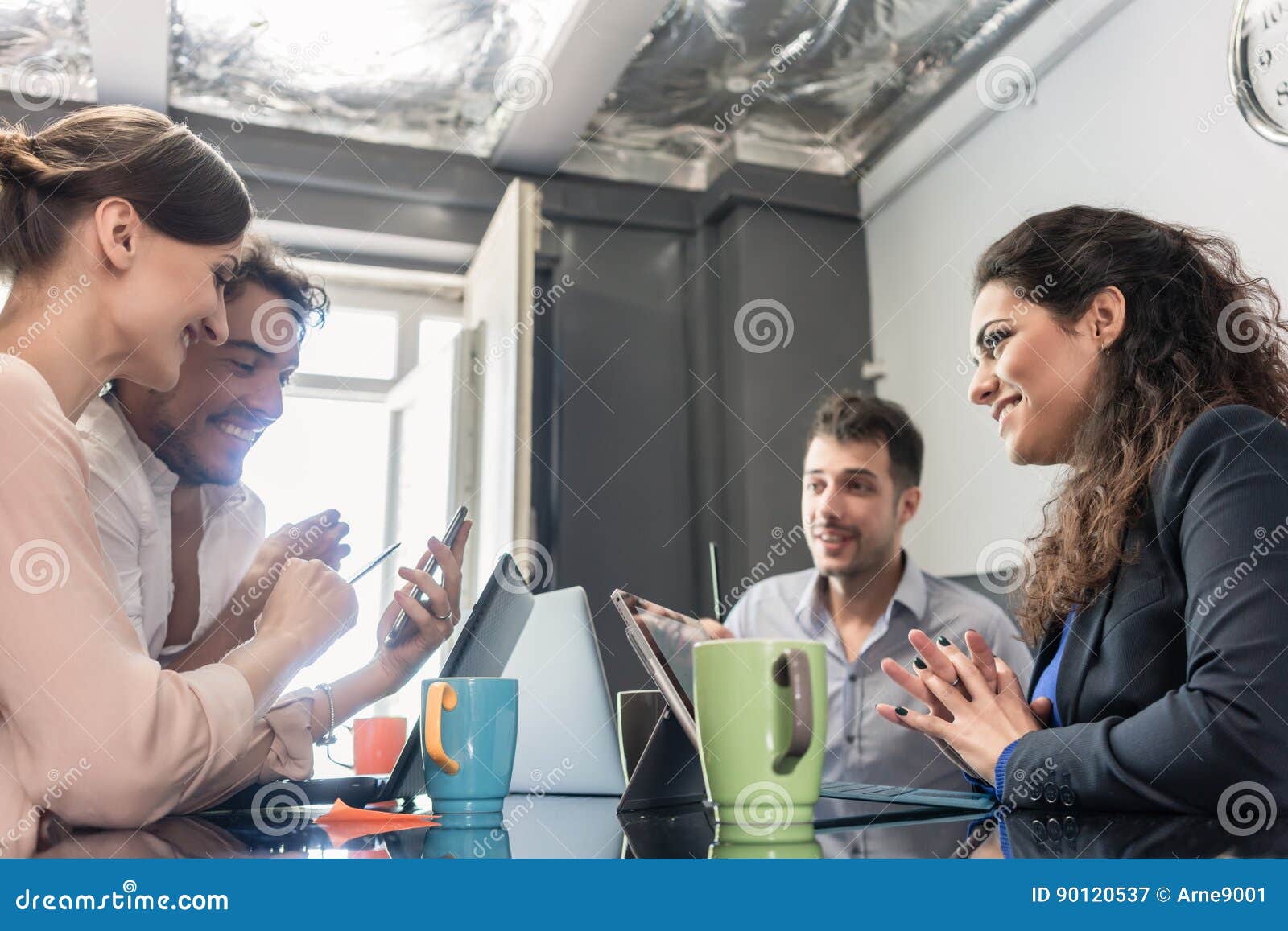 Team of Creatives Having Meeting in Agency Office Stock Image - Image ...