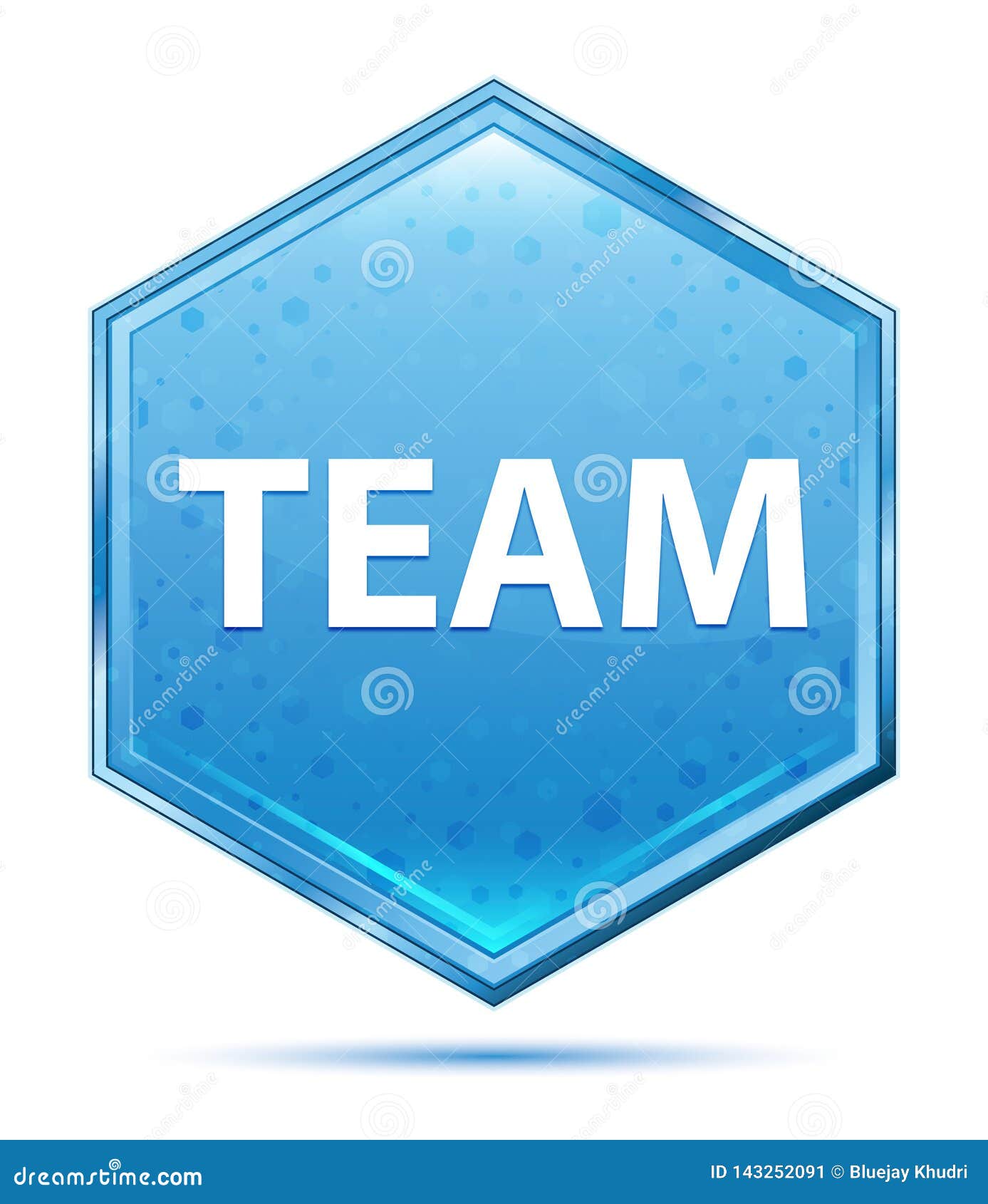 Team Crystal Blue Hexagon Button Stock Illustration - Illustration of ...