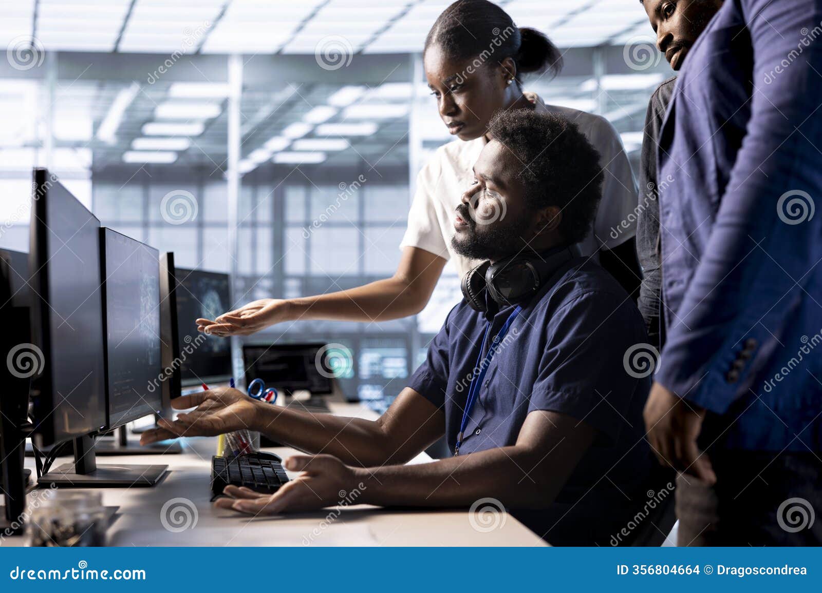 Group of Server Hub Employees Working Together on Debugging Code Stock Photo - Image of ...