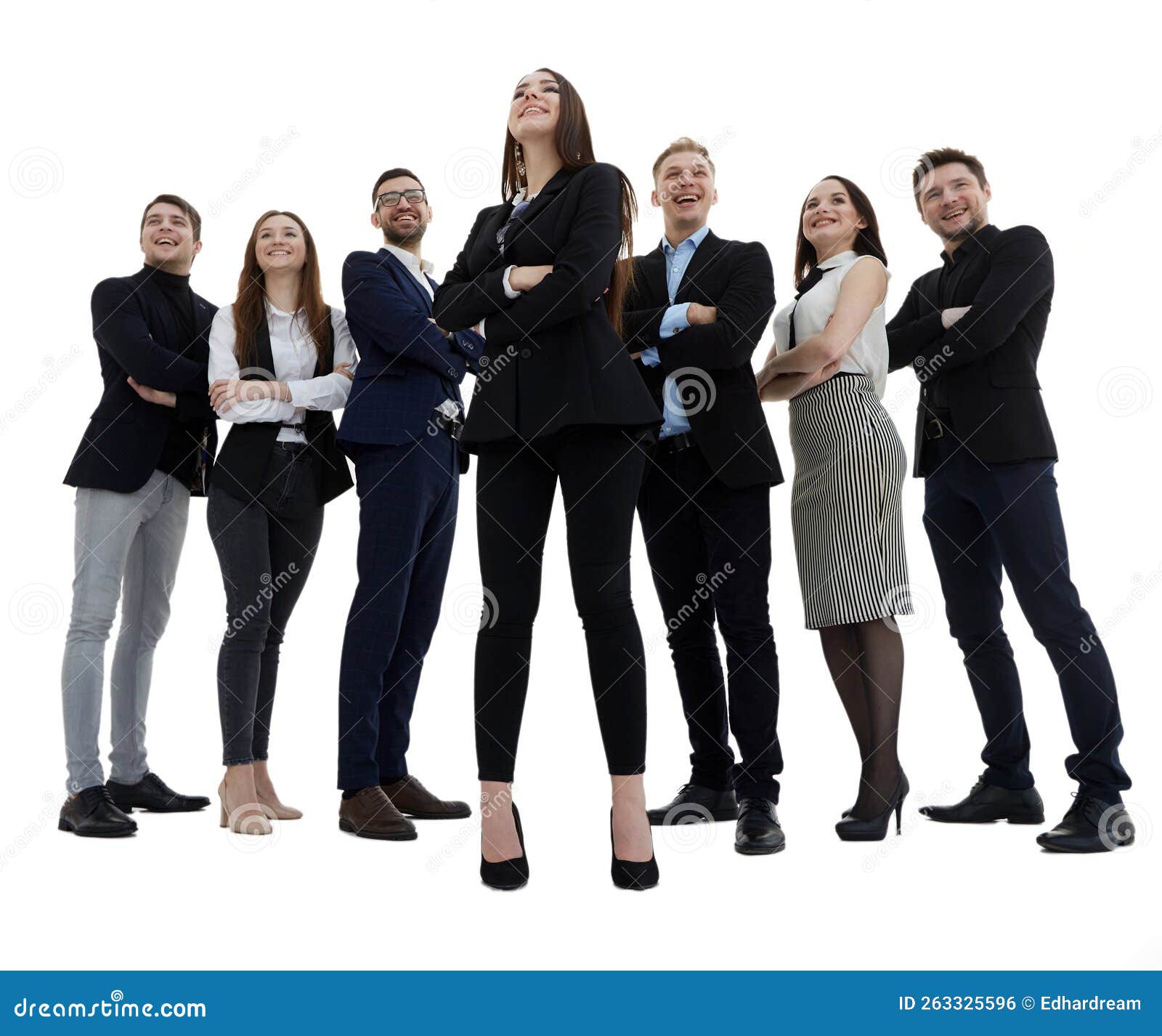 Team of Dedicated Young Business People Looking Forward. Stock Photo ...