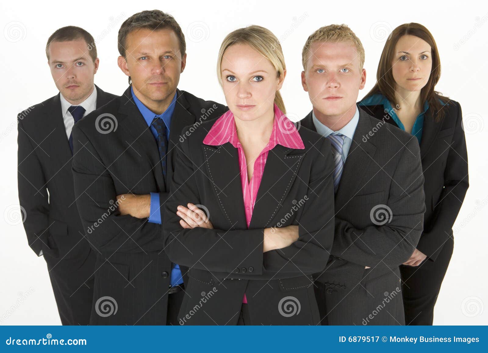Team of Determined Business People Stock Image - Image of five, studio ...