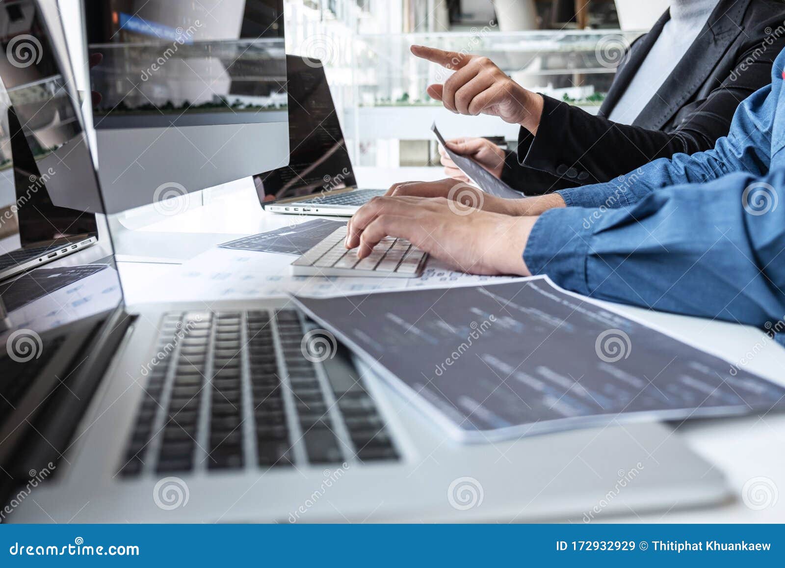 Team of Developer Programmer Working on Project in Software Development Computer in it Company ...