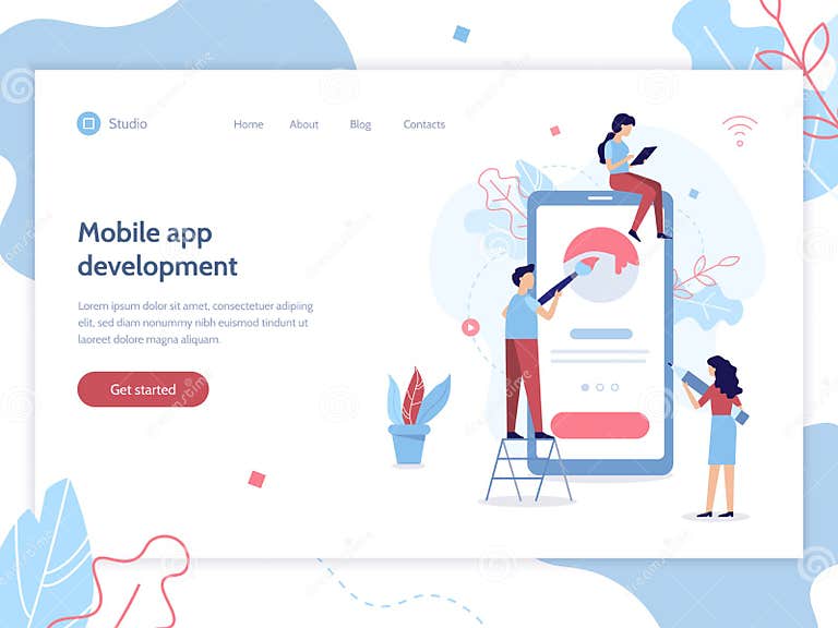 Mobile App Development Banner Stock Vector - Illustration of creative ...