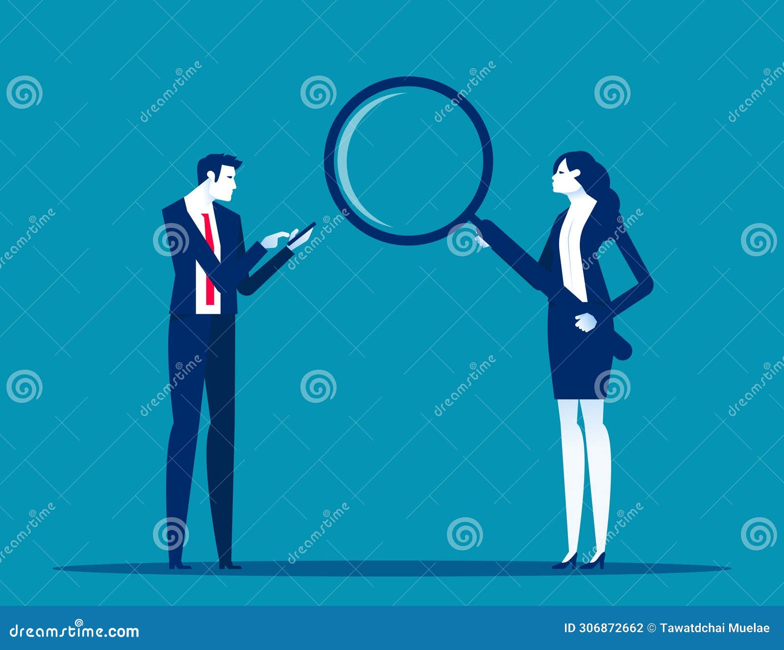 Team with Development Focus. Marketing Research Vector Concept Stock ...