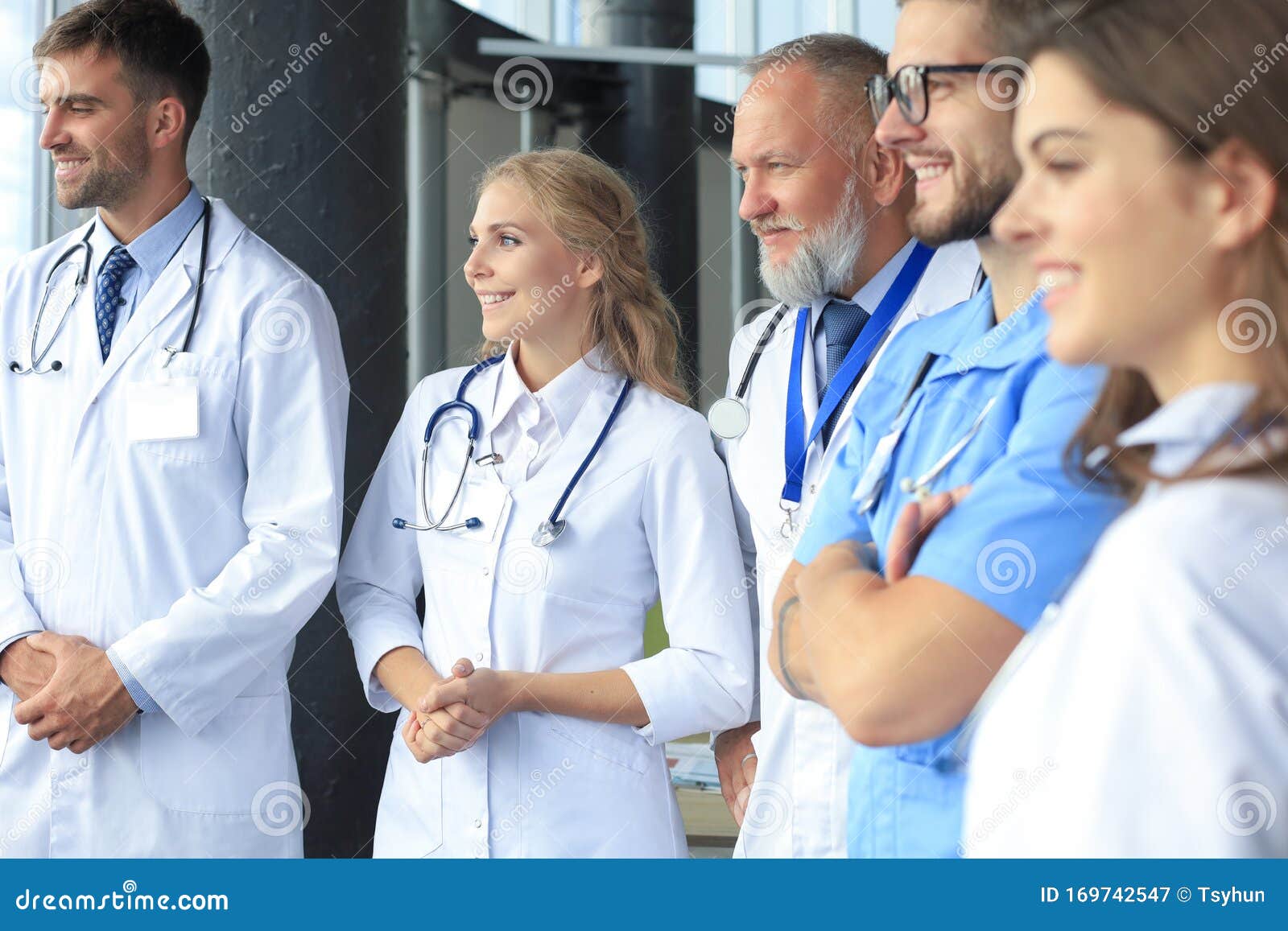 Team of Different Doctors Having Conversation in Hospital Stock Image ...