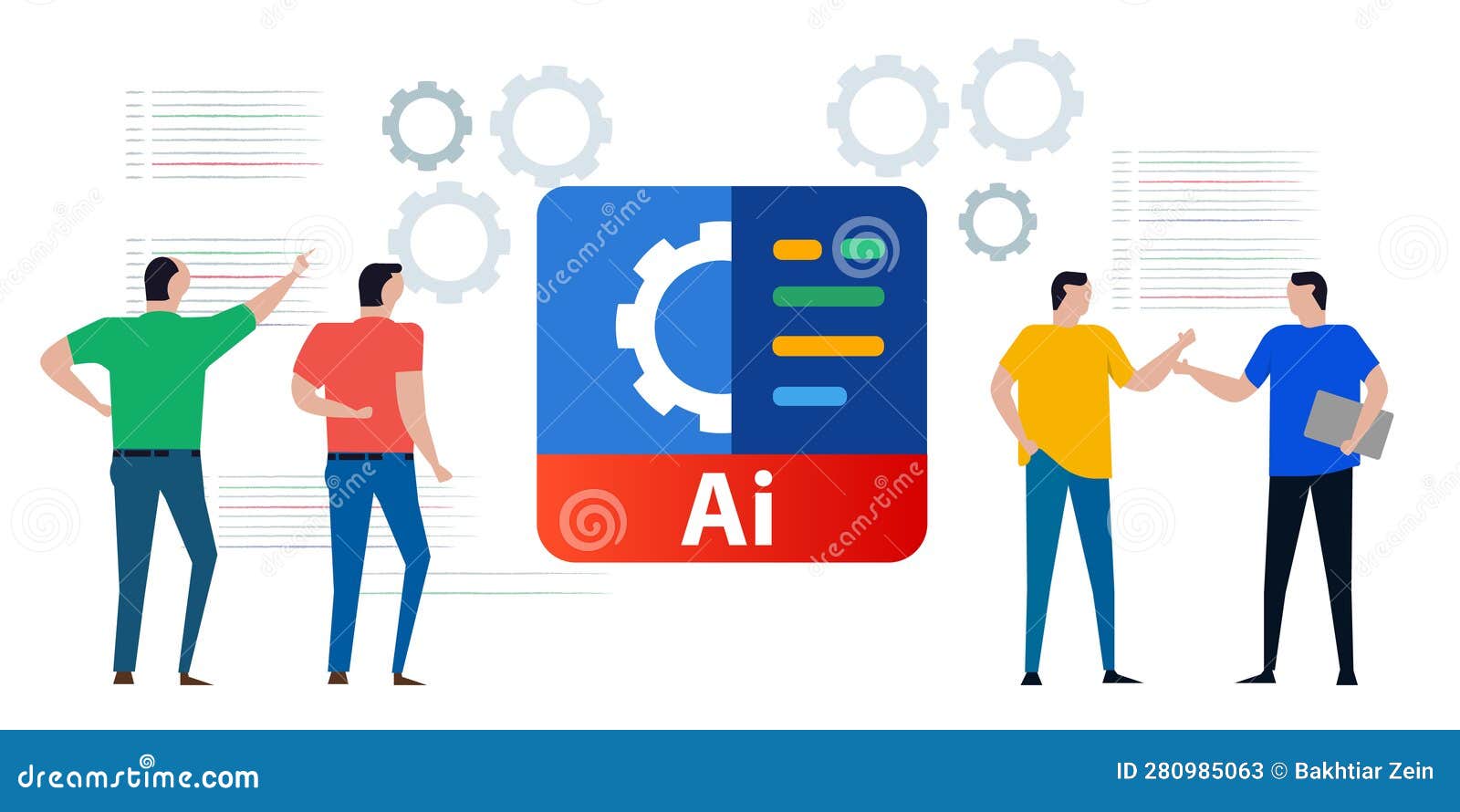 Team Discuss Meeting Talk about AI Artificial Intelligence Stock Vector ...