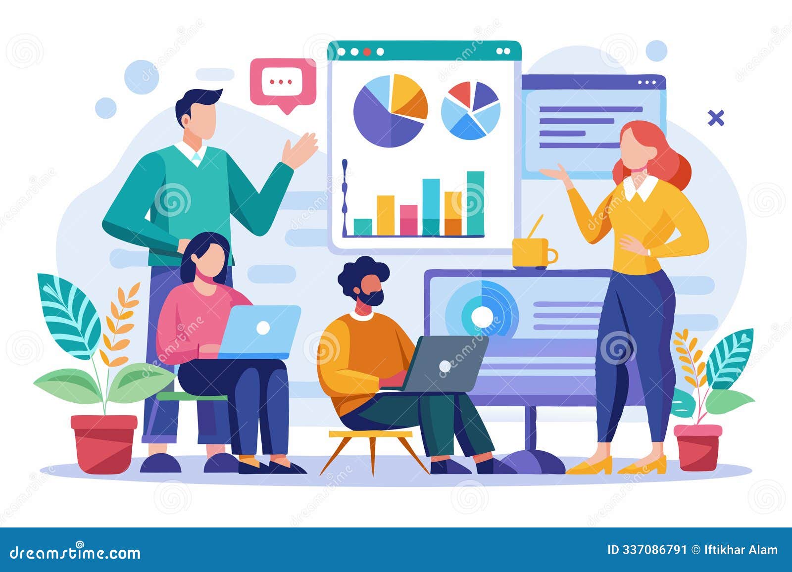 Improving Graphs And Arrow Cartoon Vector | CartoonDealer.com #198199857