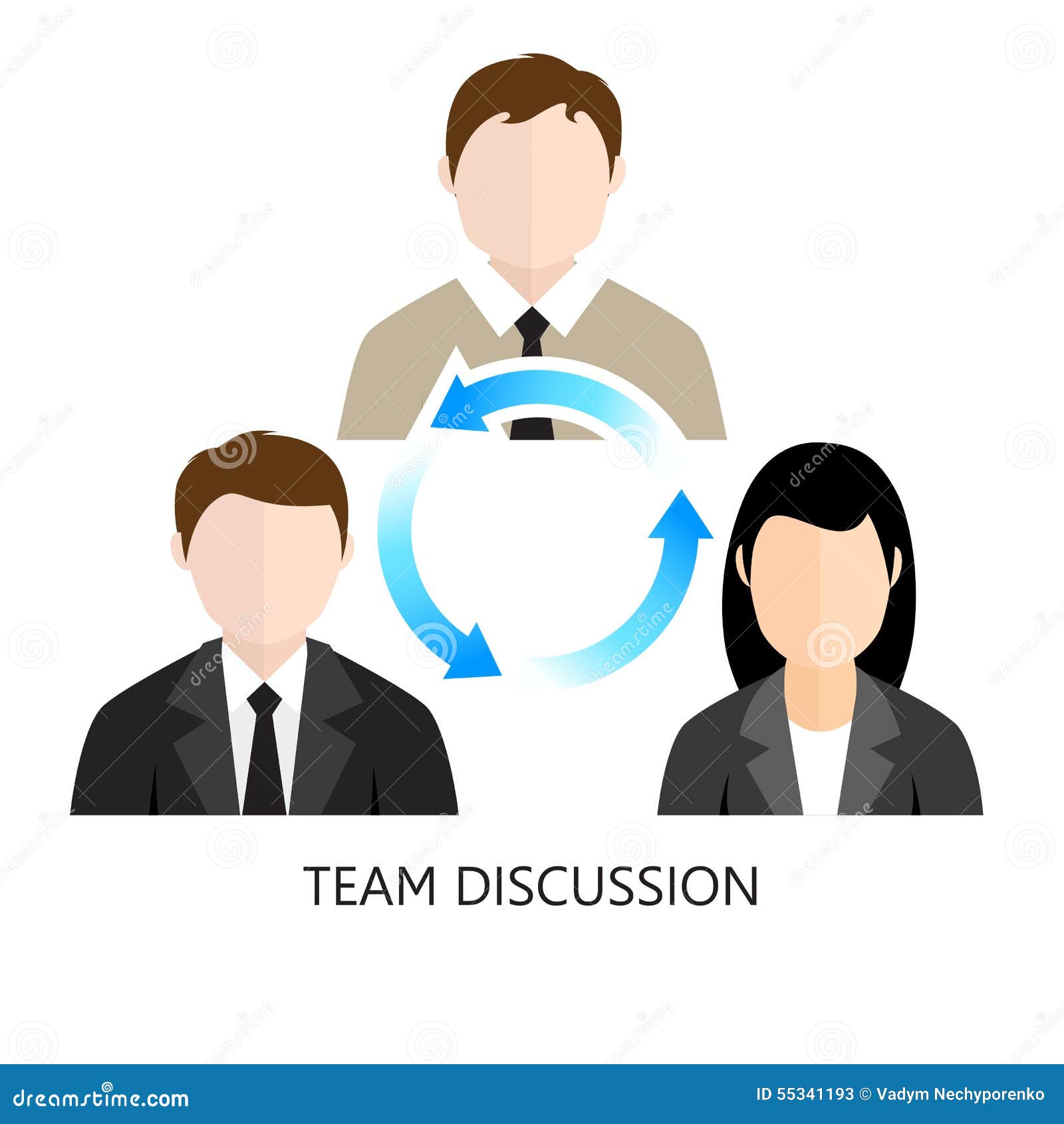 Team Discussion Icon Flat Design Concept Stock Illustration ...