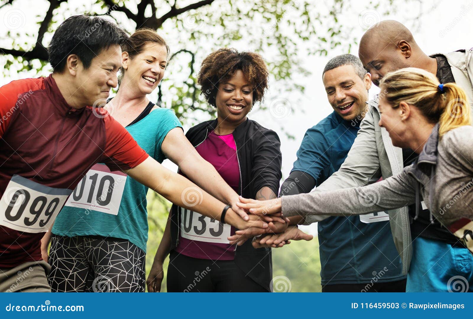 Team of Diverse People Ready for a Race Stock Image - Image of building ...