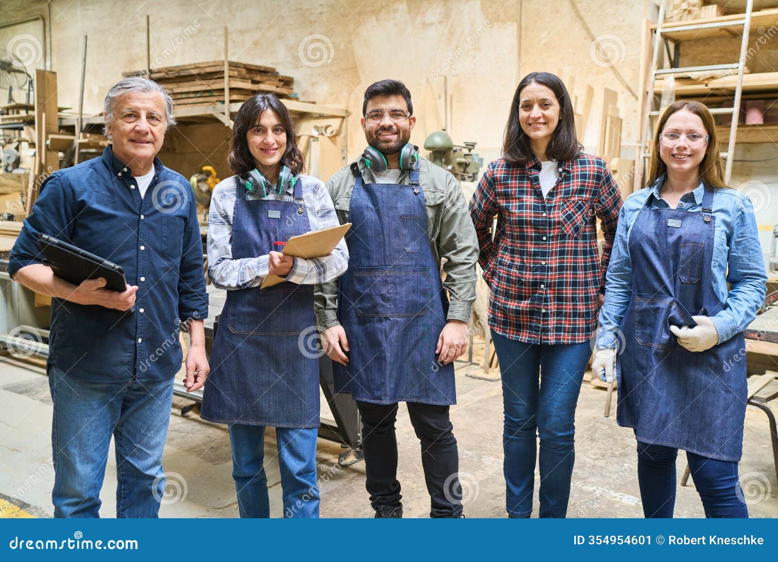 Team of Diverse Workers in a Collaborative Lumberyard Environment Stock Image - Image of task ...