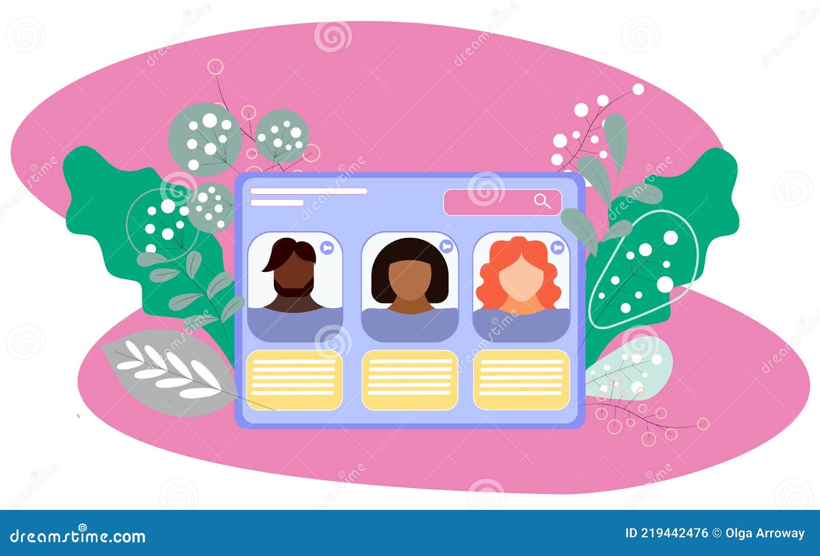 Team Diversity Video Call, Web Interface with Different Nations of ...