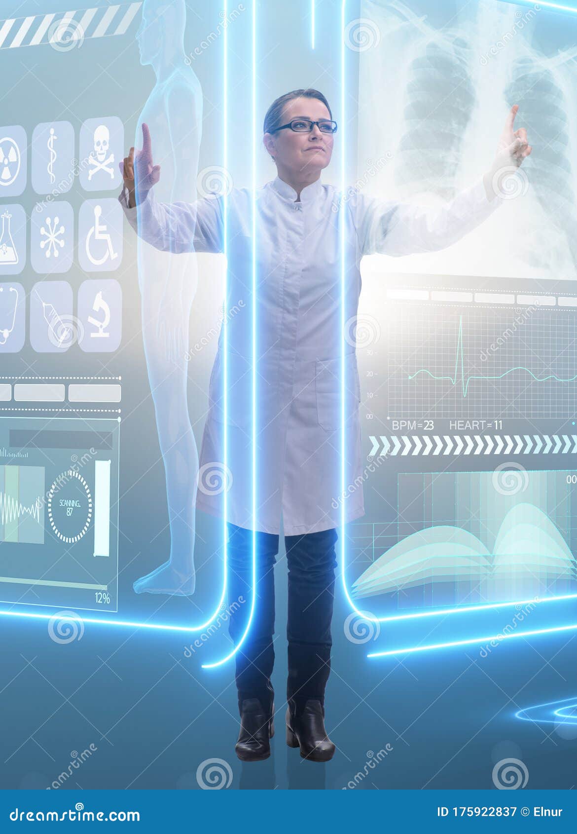 Team of Doctor in Remote Diagnostics Examination Concept Stock Image ...