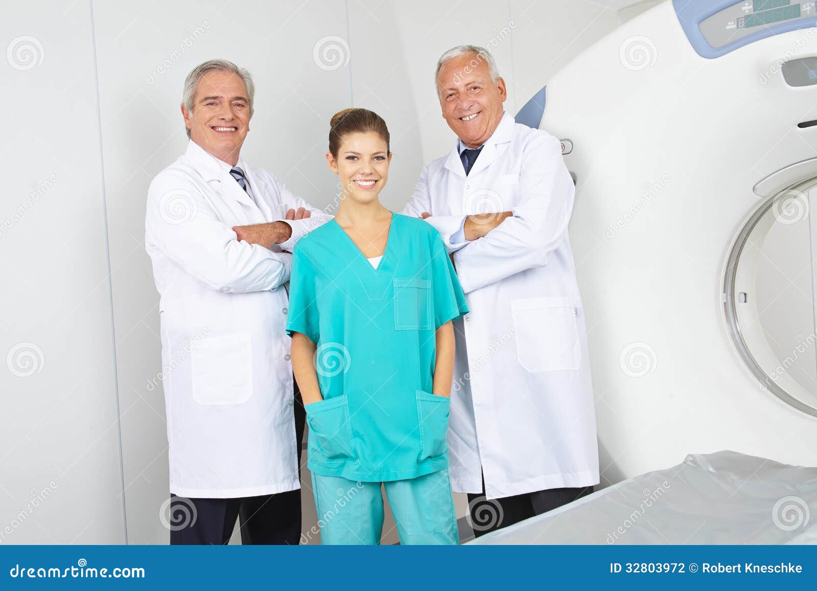 Team with Doctors and Nurses in Radiology with MRI Stock Photo - Image ...
