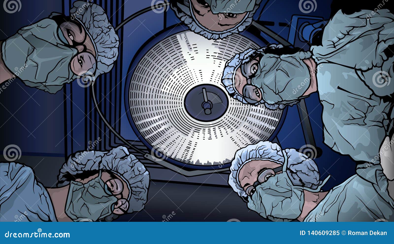 Team Doctors in the Operating Room Stock Vector - Illustration of ...