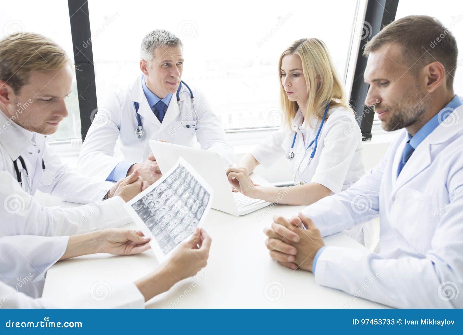 Team of Doctors Working in the Office Stock Image - Image of meeting ...