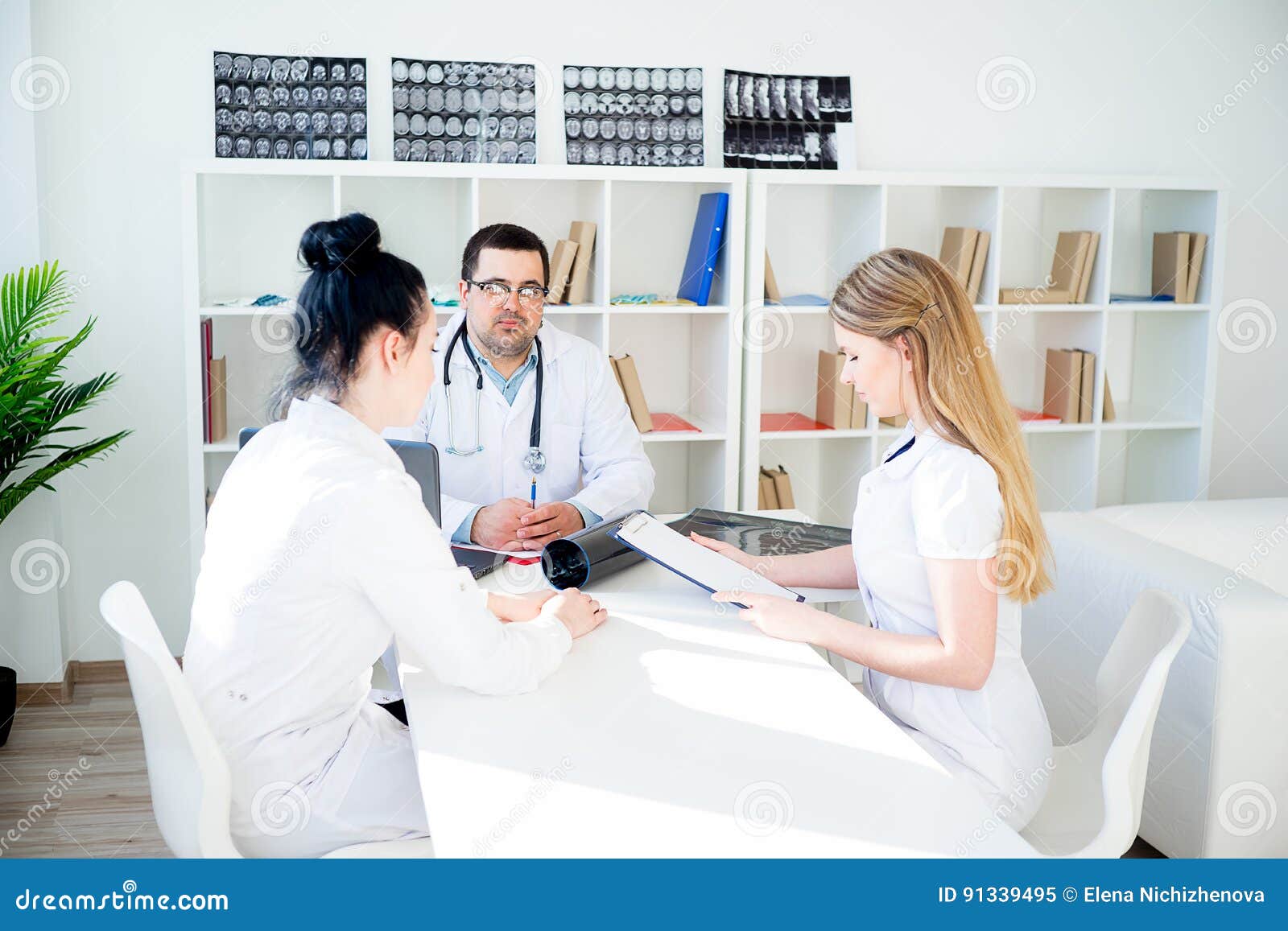 Team of Doctors at Working Place Stock Image - Image of clinic, indoors ...