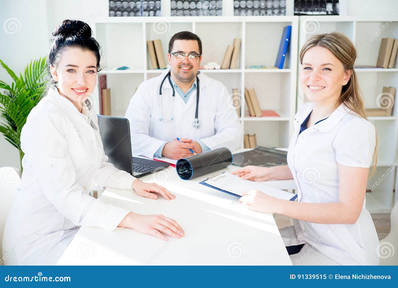 Team of Doctors at Working Place Stock Image - Image of medical, coat ...