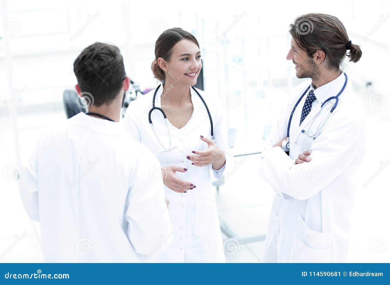 Team of Different Doctors Having Conversation Stock Image - Image of ...