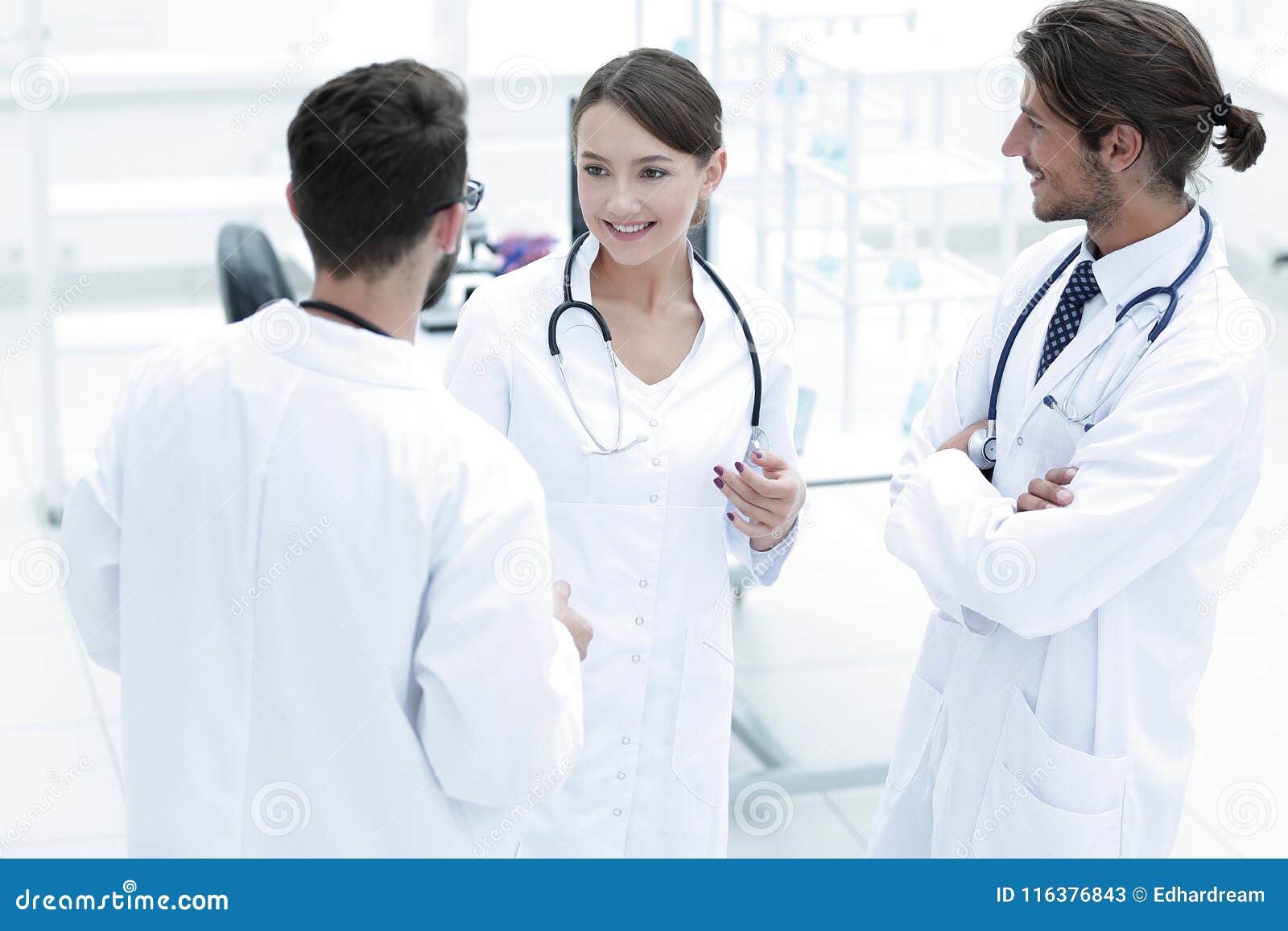Team of Different Doctors Having Conversation Stock Image - Image of ...