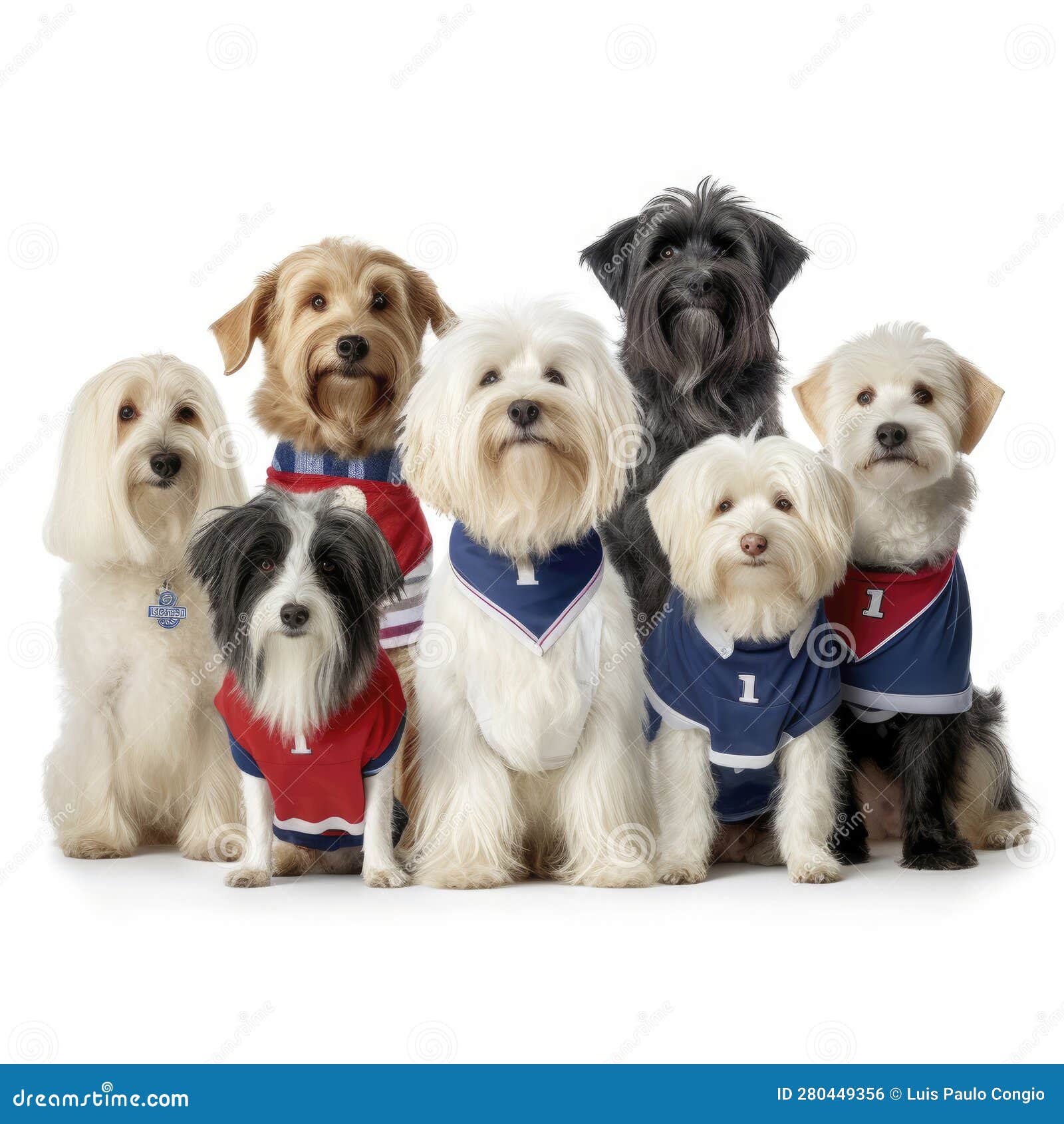 Team of dogs in uniform stock photo. Illustration of uniform - 280449356