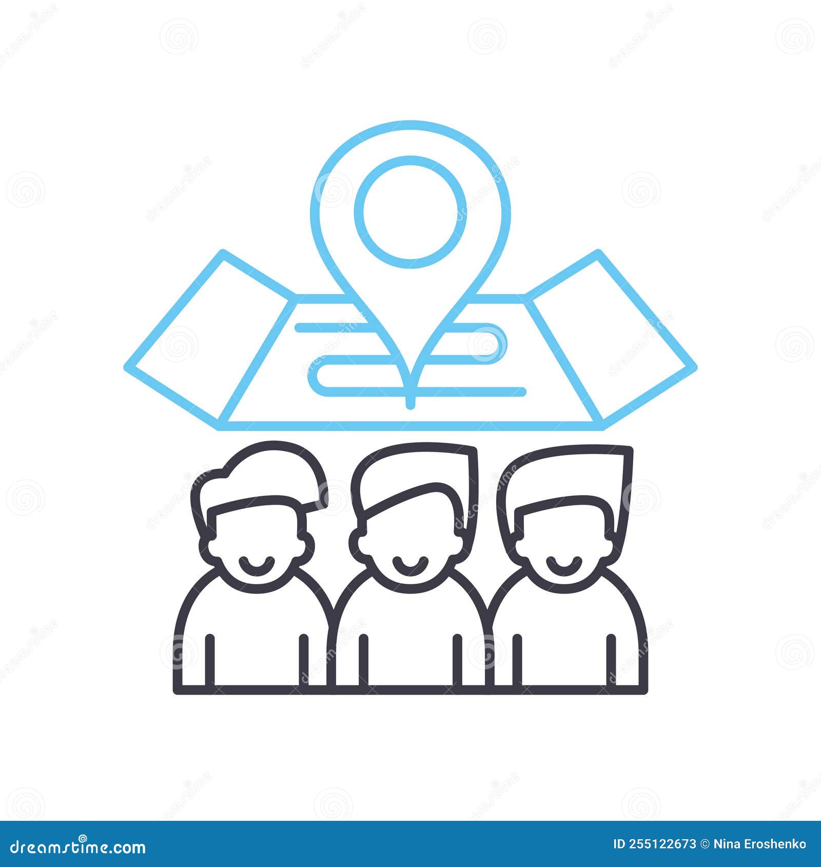 Team Dynamics Line Icon, Outline Symbol, Vector Illustration, Concept ...