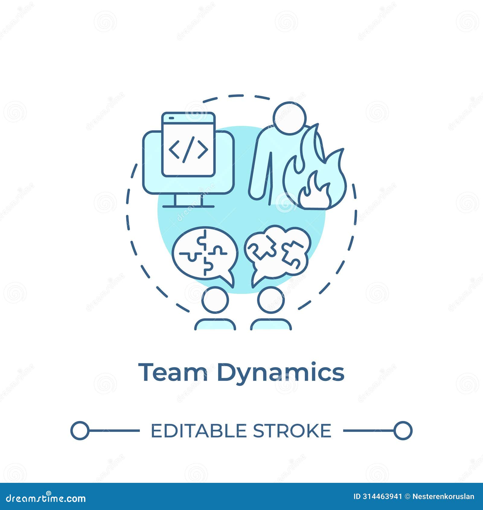 Team Dynamics Soft Blue Concept Icon Stock Vector - Illustration of ...