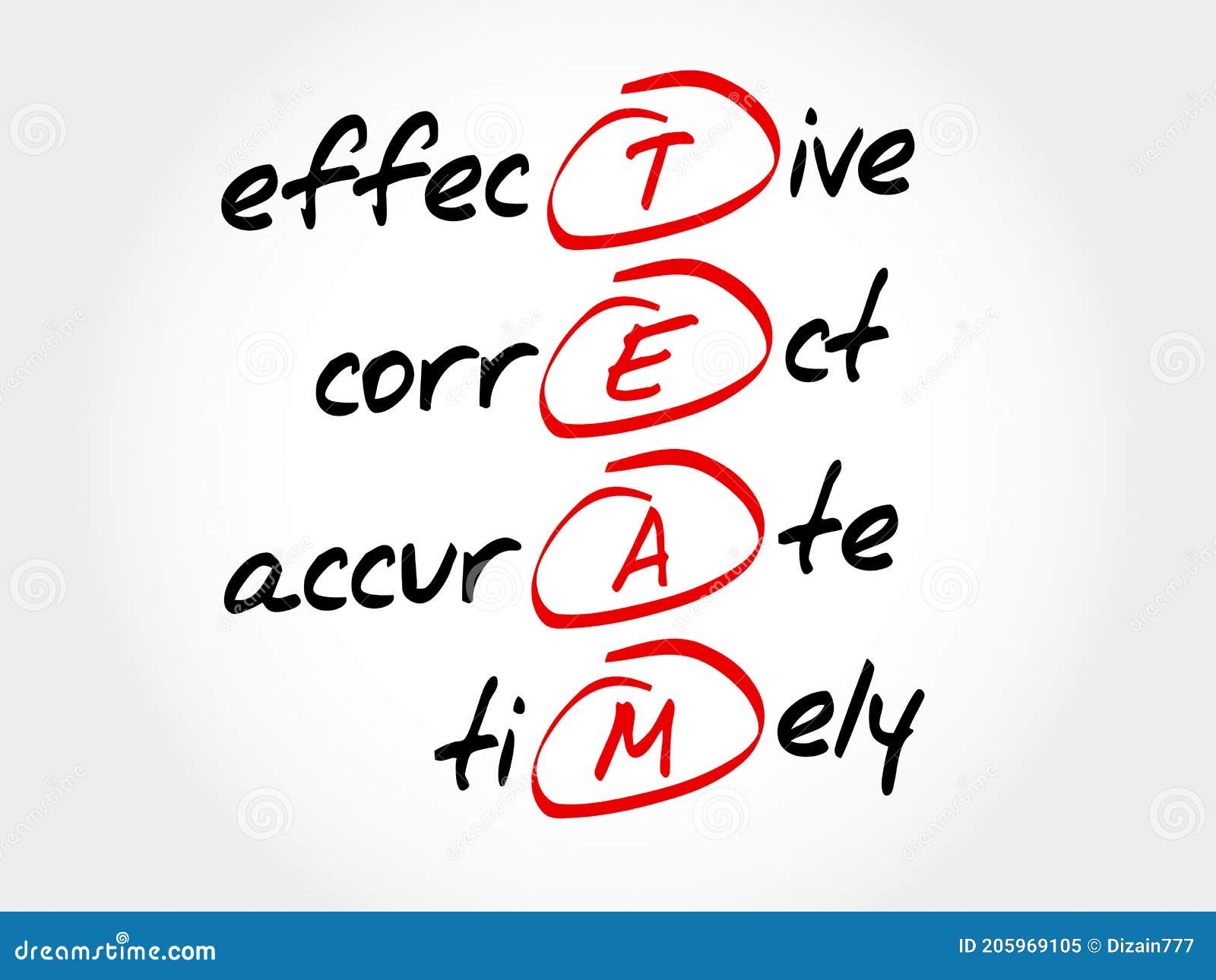 TEAM - Effective, Correct, Accurate, Timely Stock Illustration ...