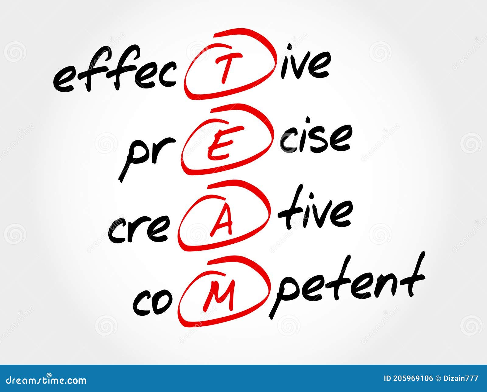 TEAM - Effective, Precise, Creative, Competent Stock Illustration ...