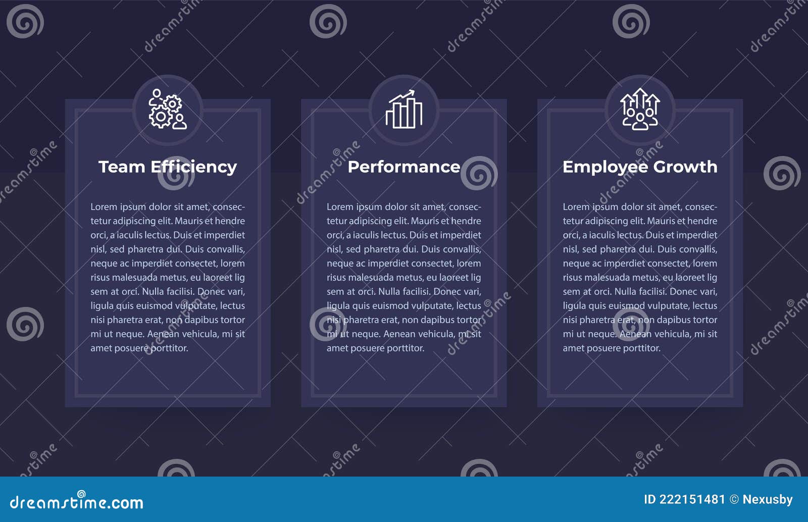 Team Efficiency, Performance and Growth Banner Set Stock Vector ...