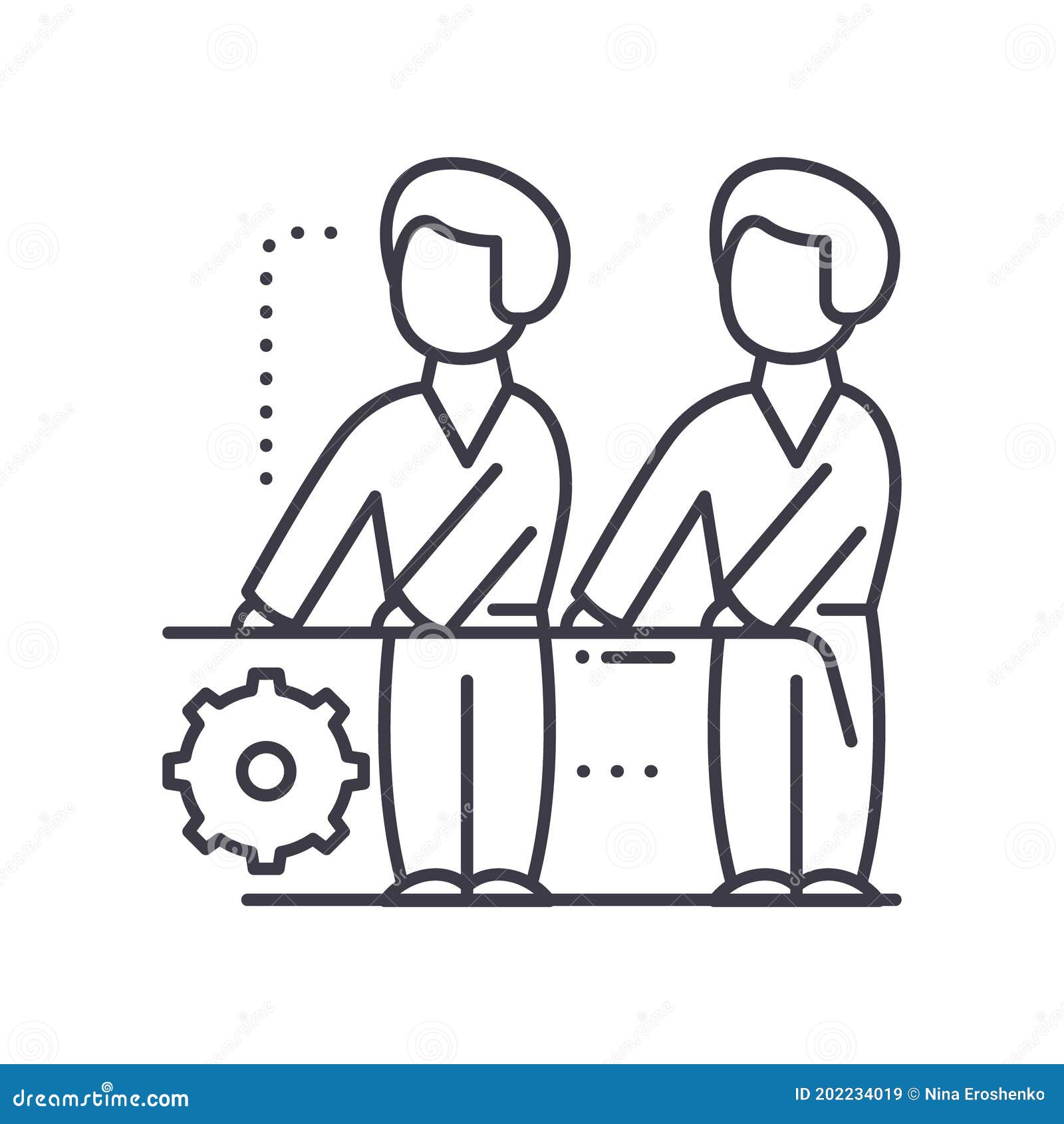 Team Efforts Icon, Linear Isolated Illustration, Thin Line Vector, Web ...