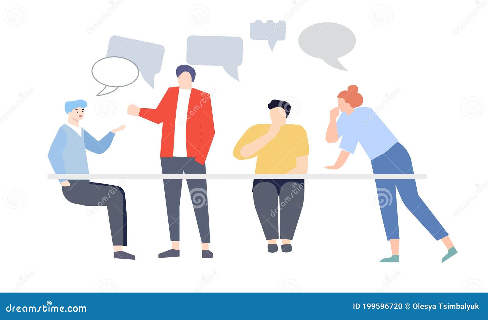 The Team of Employees Discusses Important Issues, Vector Graphics Stock ...