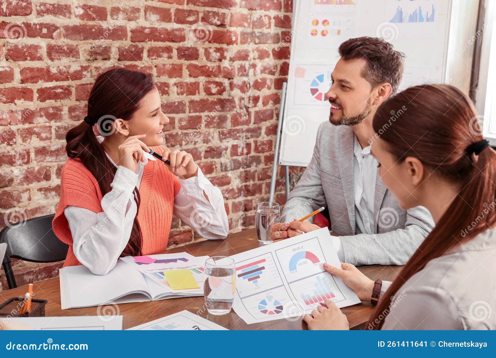 Team of Employees Working Together in Office Stock Image - Image of ...