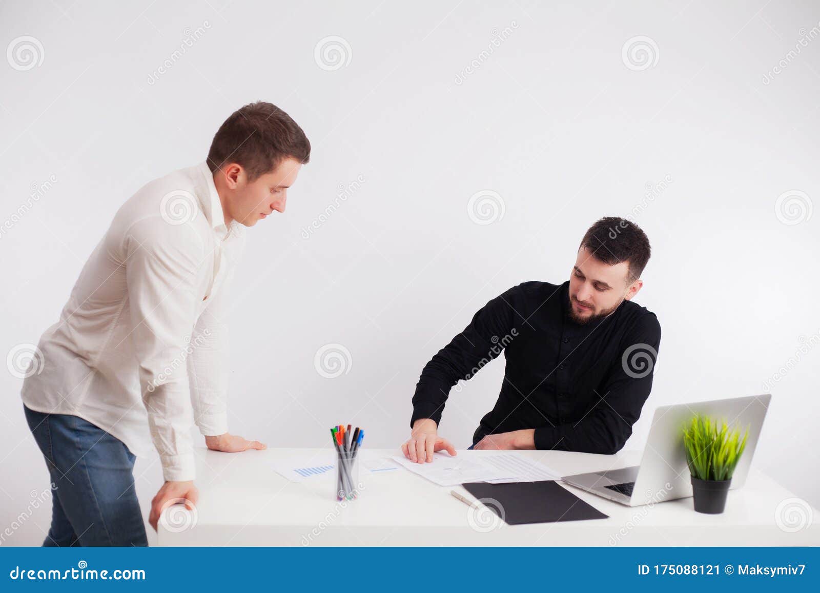 Team of Employees Working Together on a Joint Project Stock Image ...