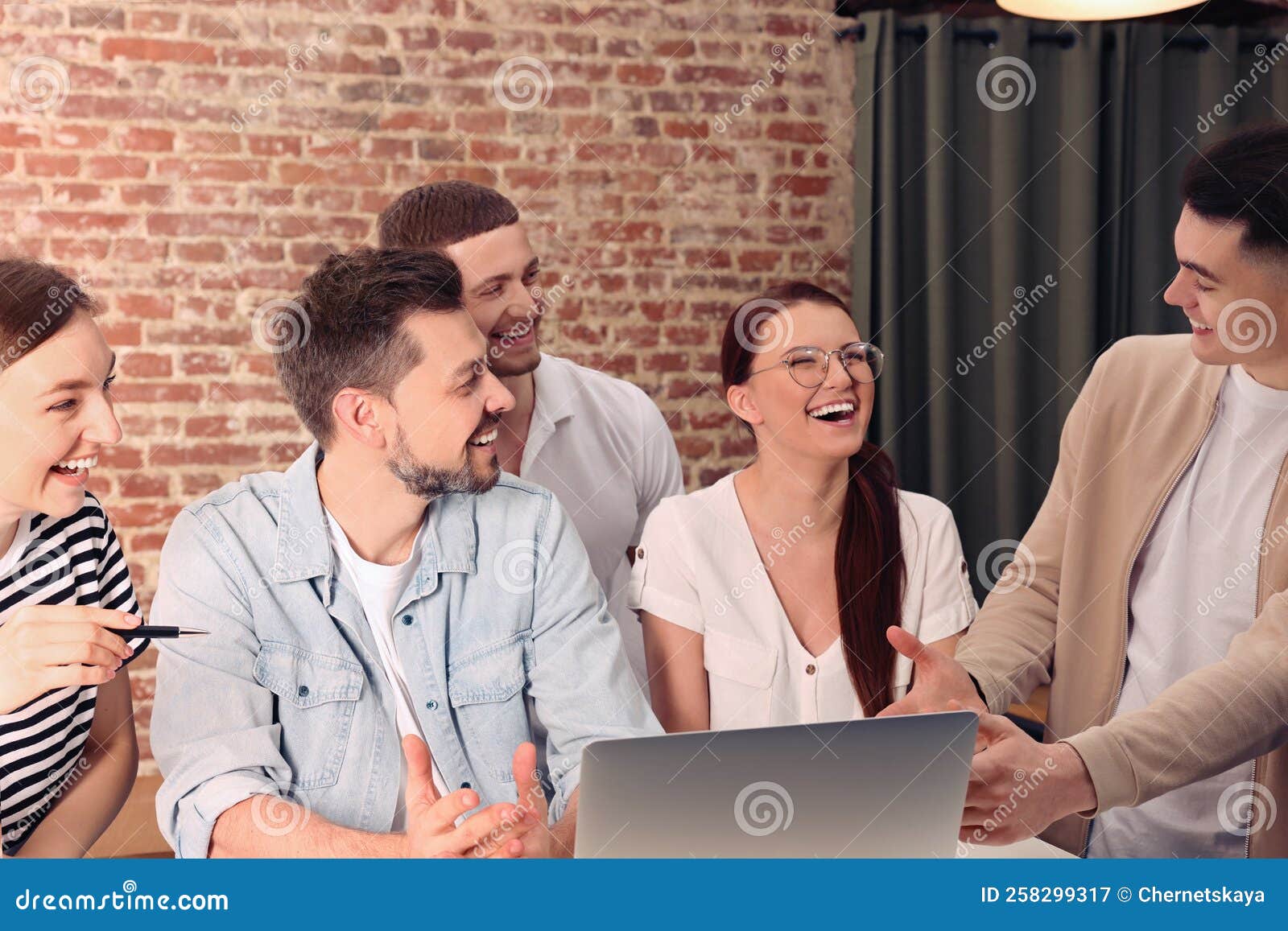 Team of Employees Working Together in Office Stock Image - Image of ...