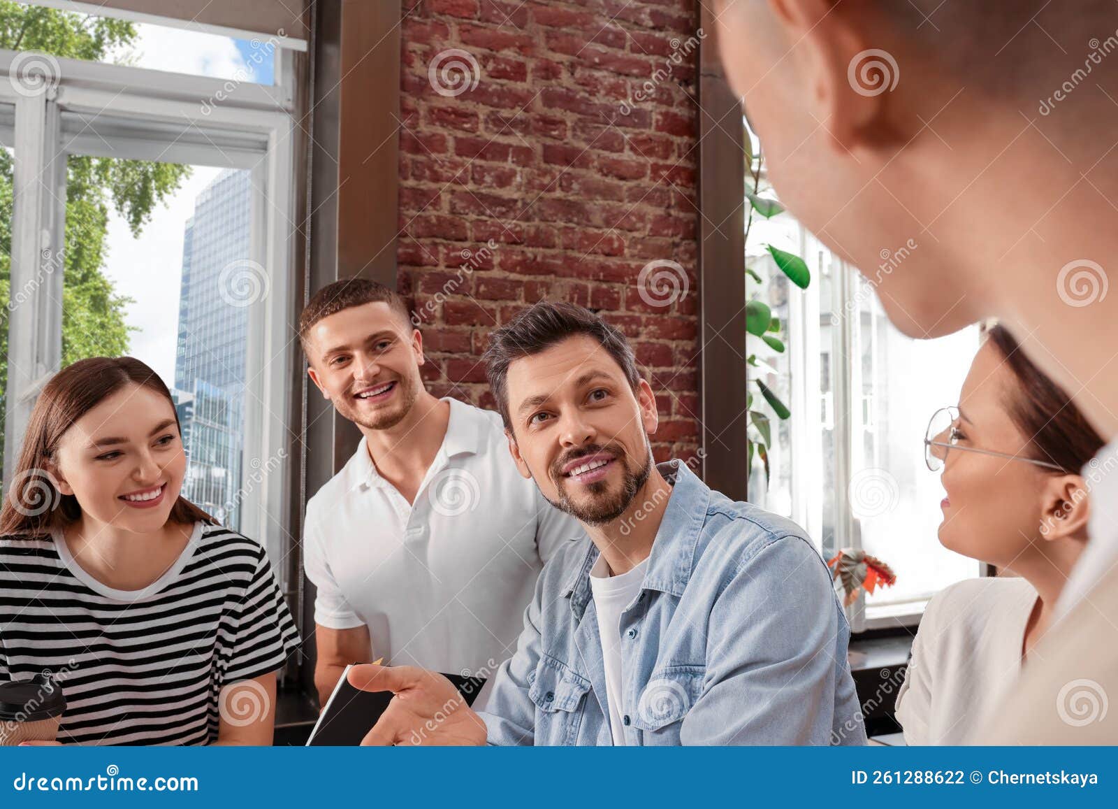 Team of Employees Working Together in Office Stock Photo - Image of ...