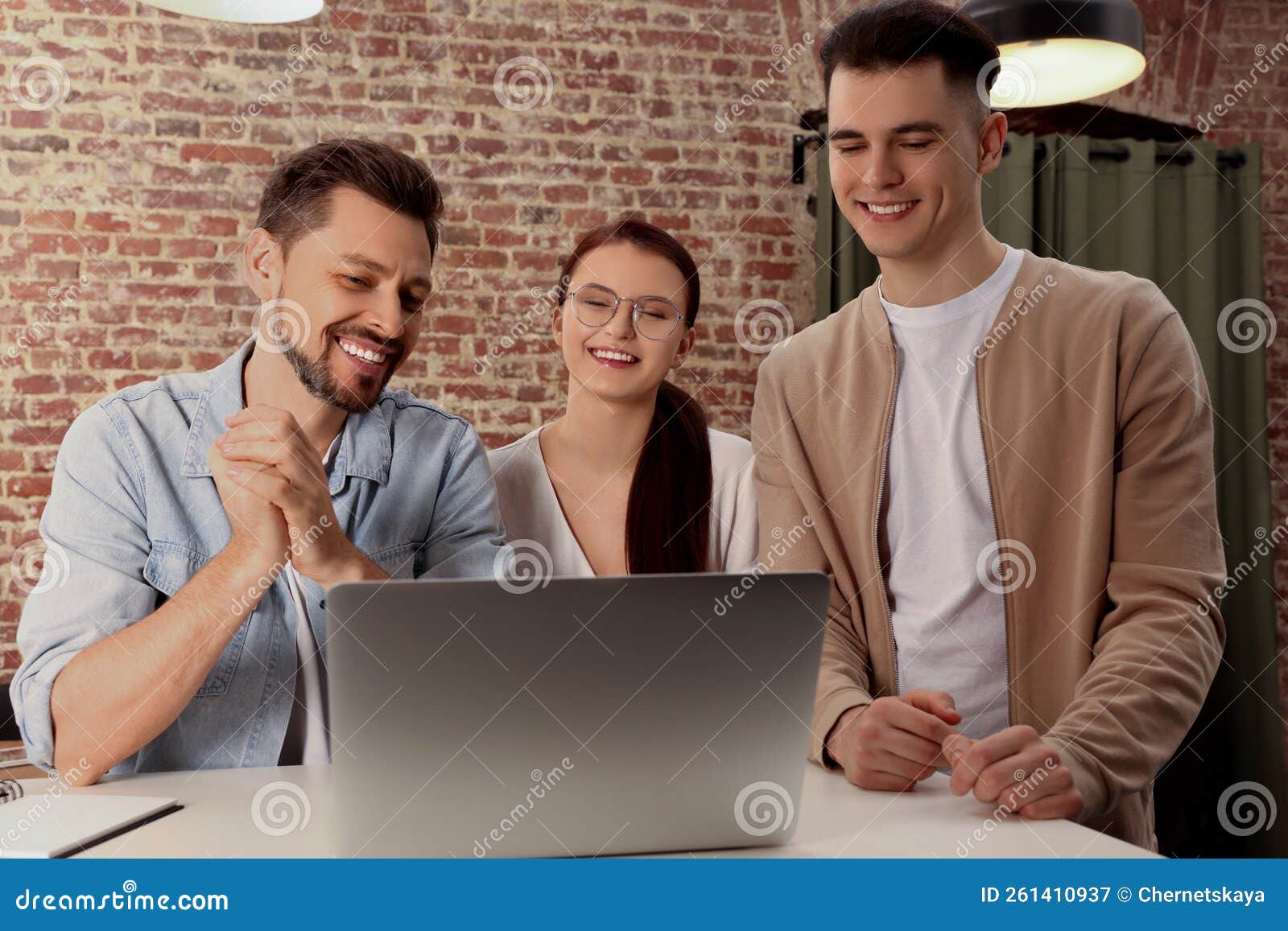 Team of Employees Working Together in Office Stock Image - Image of ...
