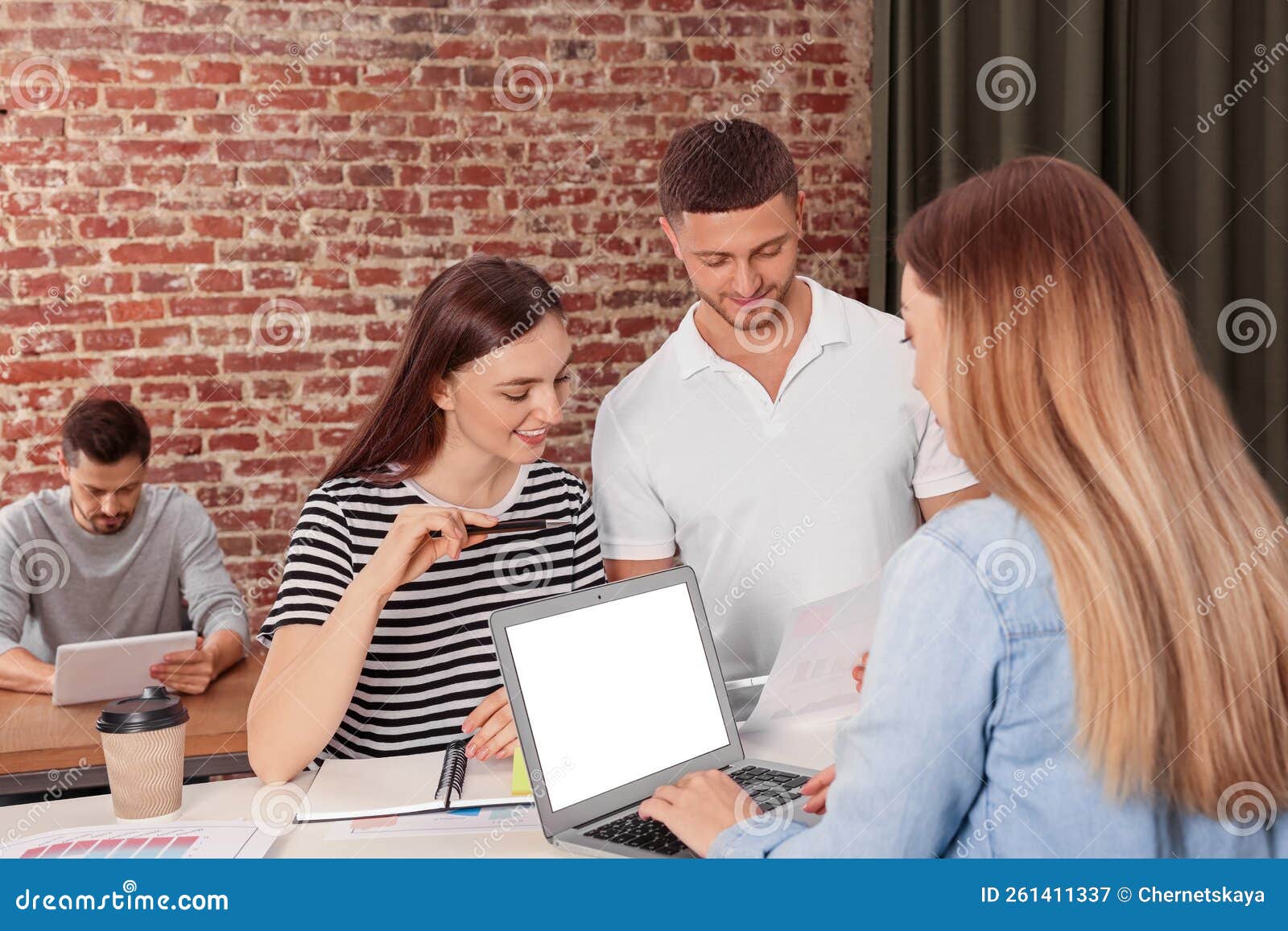 Team of Employees Working Together in Office Stock Image - Image of ...
