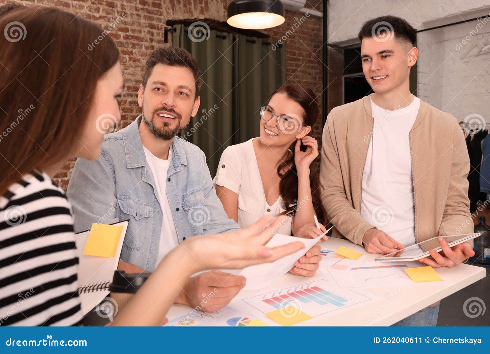 Team of Employees Working Together in Office Stock Image - Image of ...