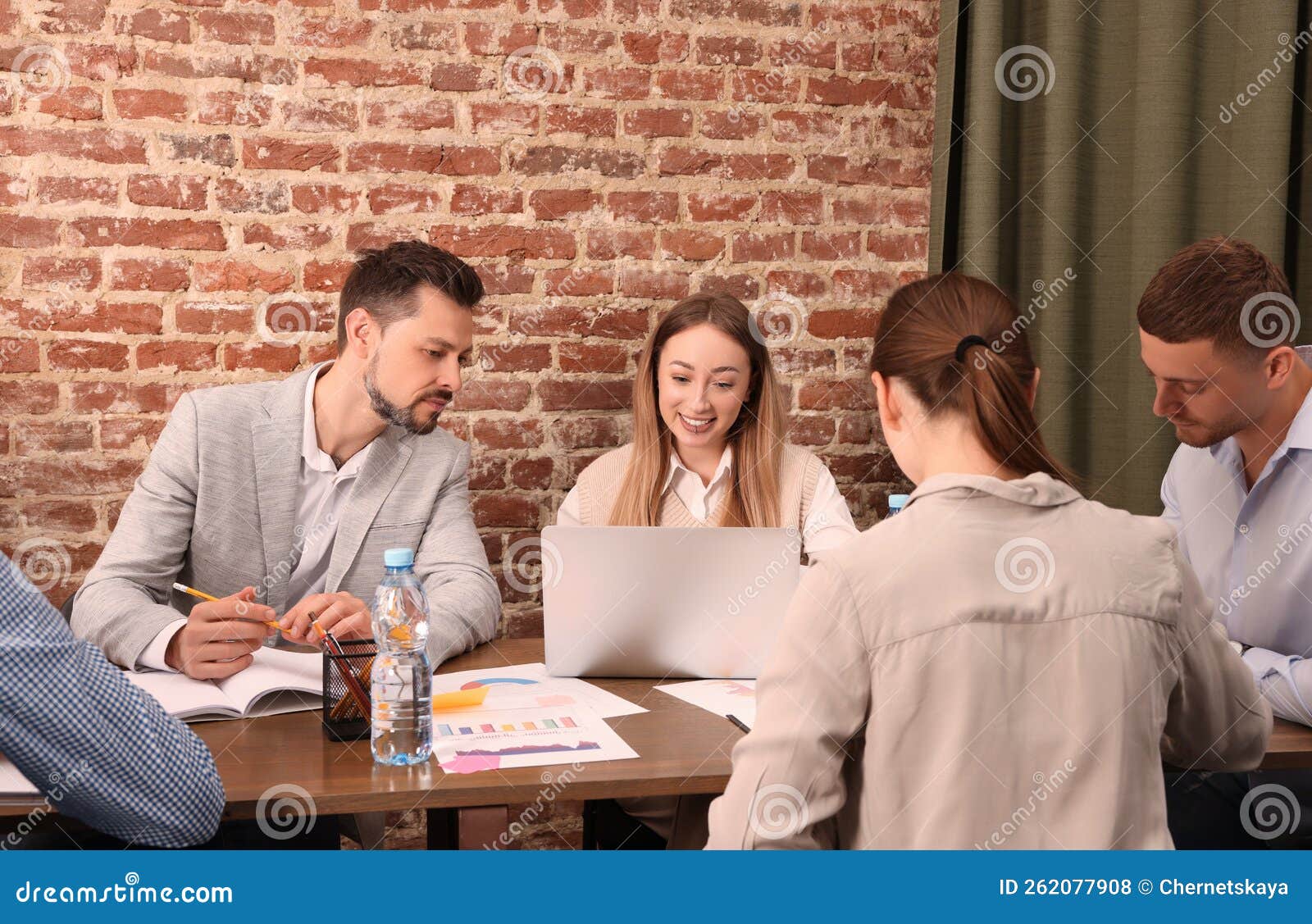 Team of Employees Working Together in Office Stock Photo - Image of ...