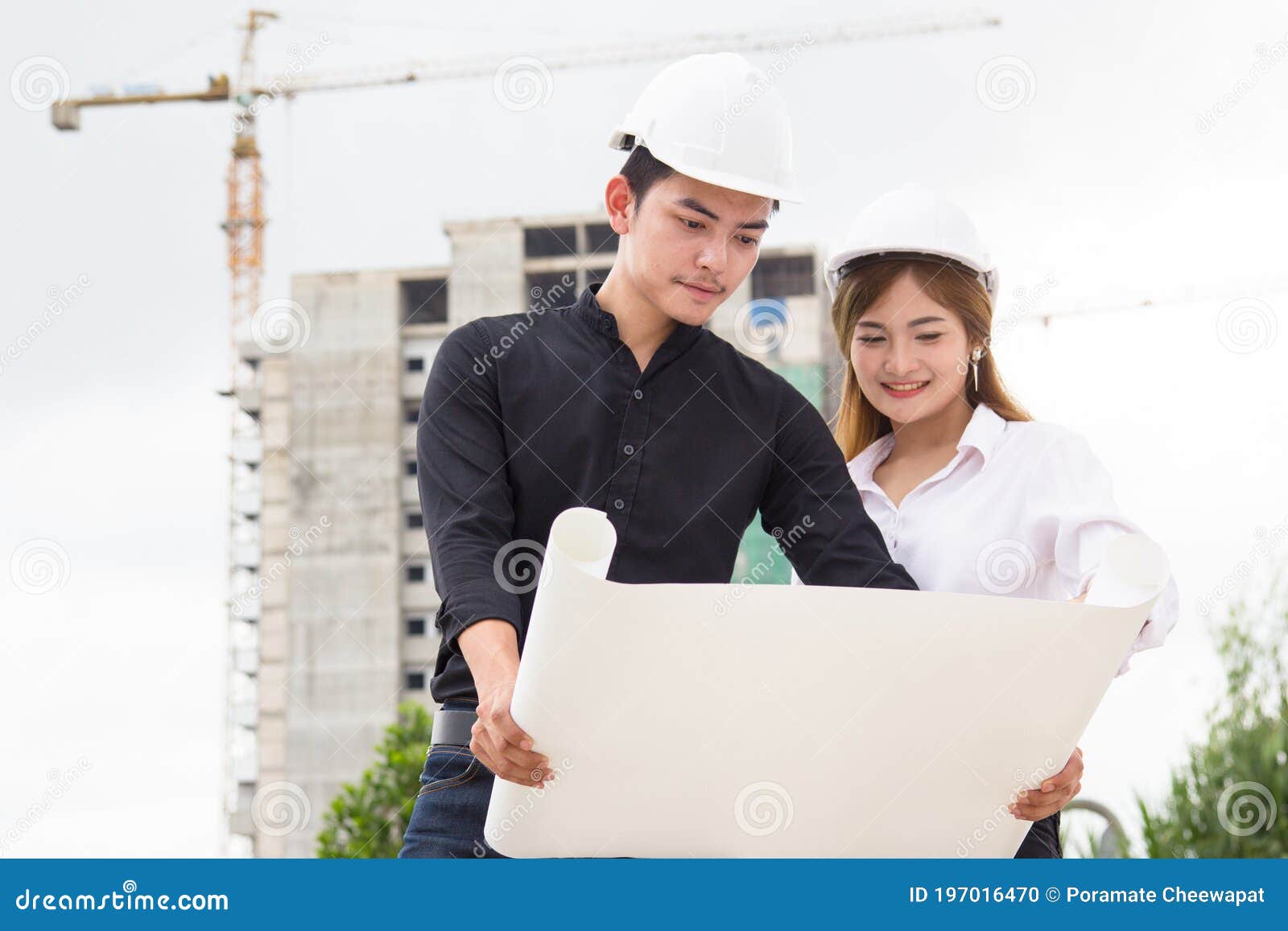 Team of Engineer Building Construction Working Together. Engineer ...