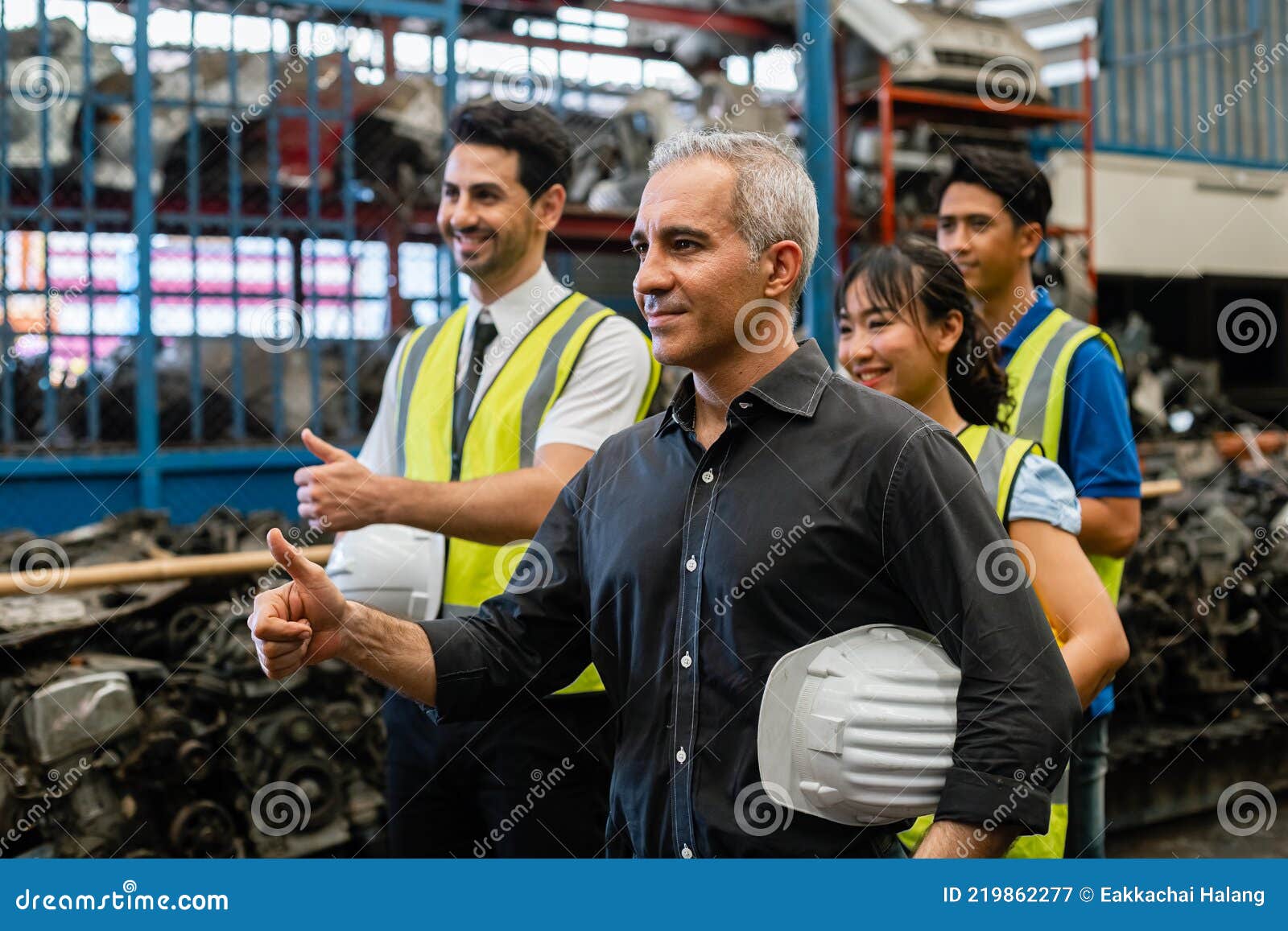 Team Engineering Worker Technician, Workshop Manufacturing. Stock Image ...