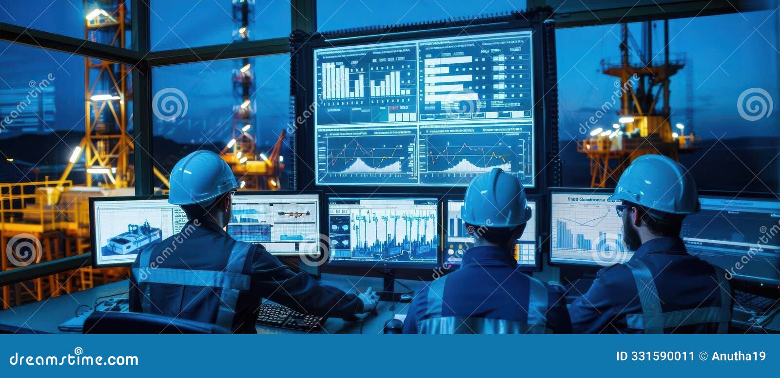 A Team of Engineers Collaboratively Analyzing Data in a Mobile Data ...