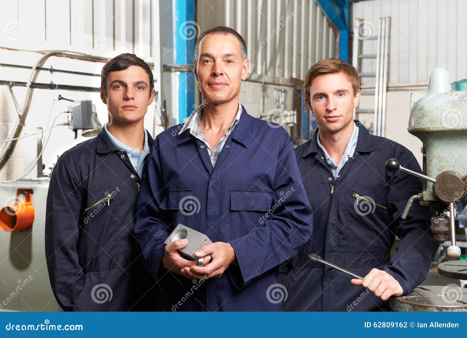 Team of Engineers in Factory Stock Photo - Image of machinist, drill ...