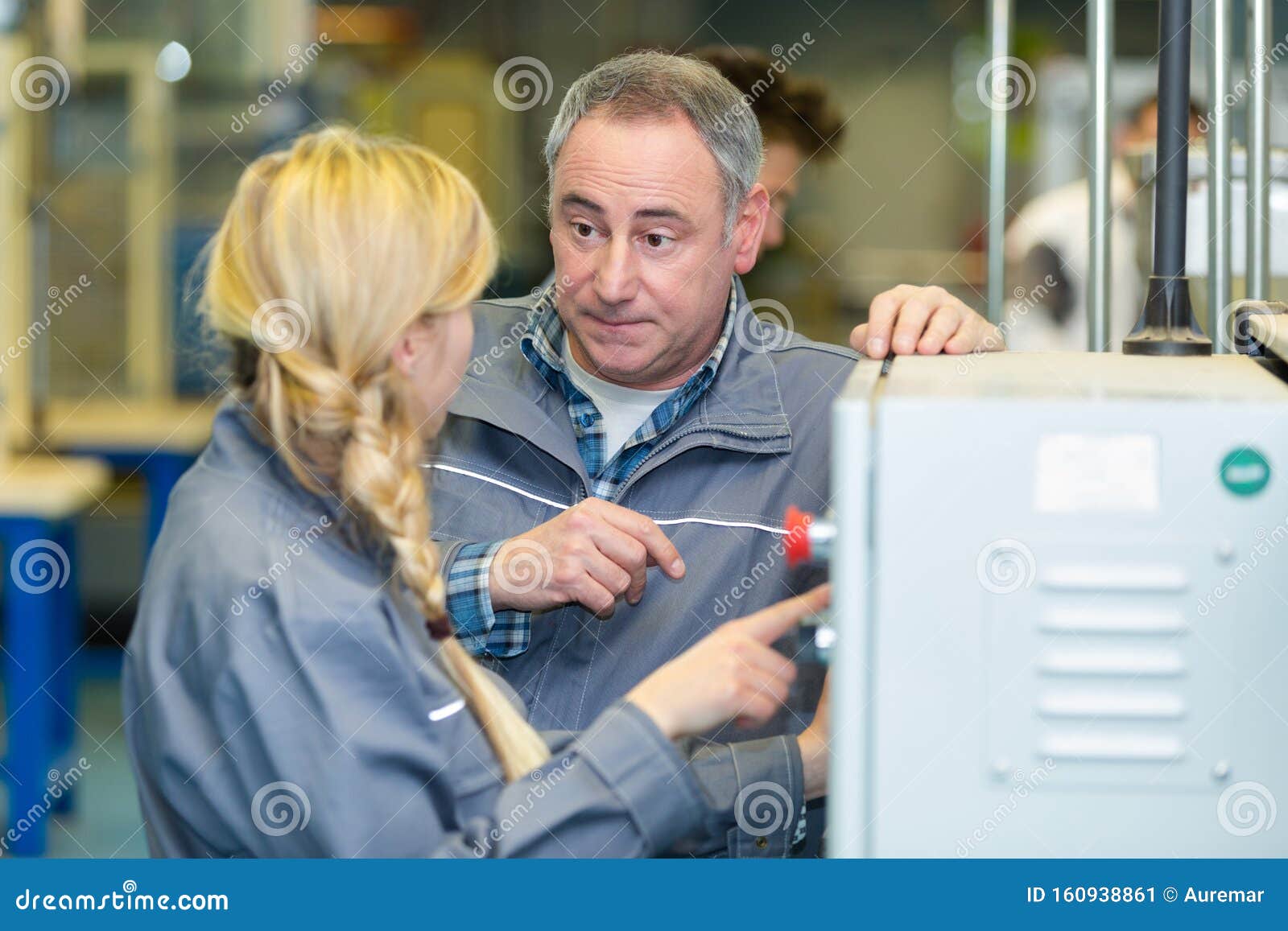 Team Engineers Having Discussion in Factory Stock Image - Image of ...