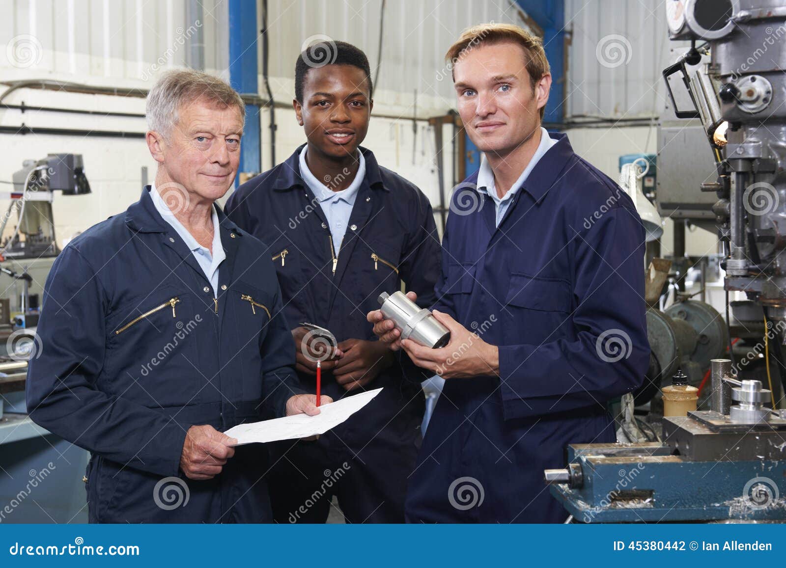 Team of Engineers Having Discussion in Factory Stock Photo - Image of ...