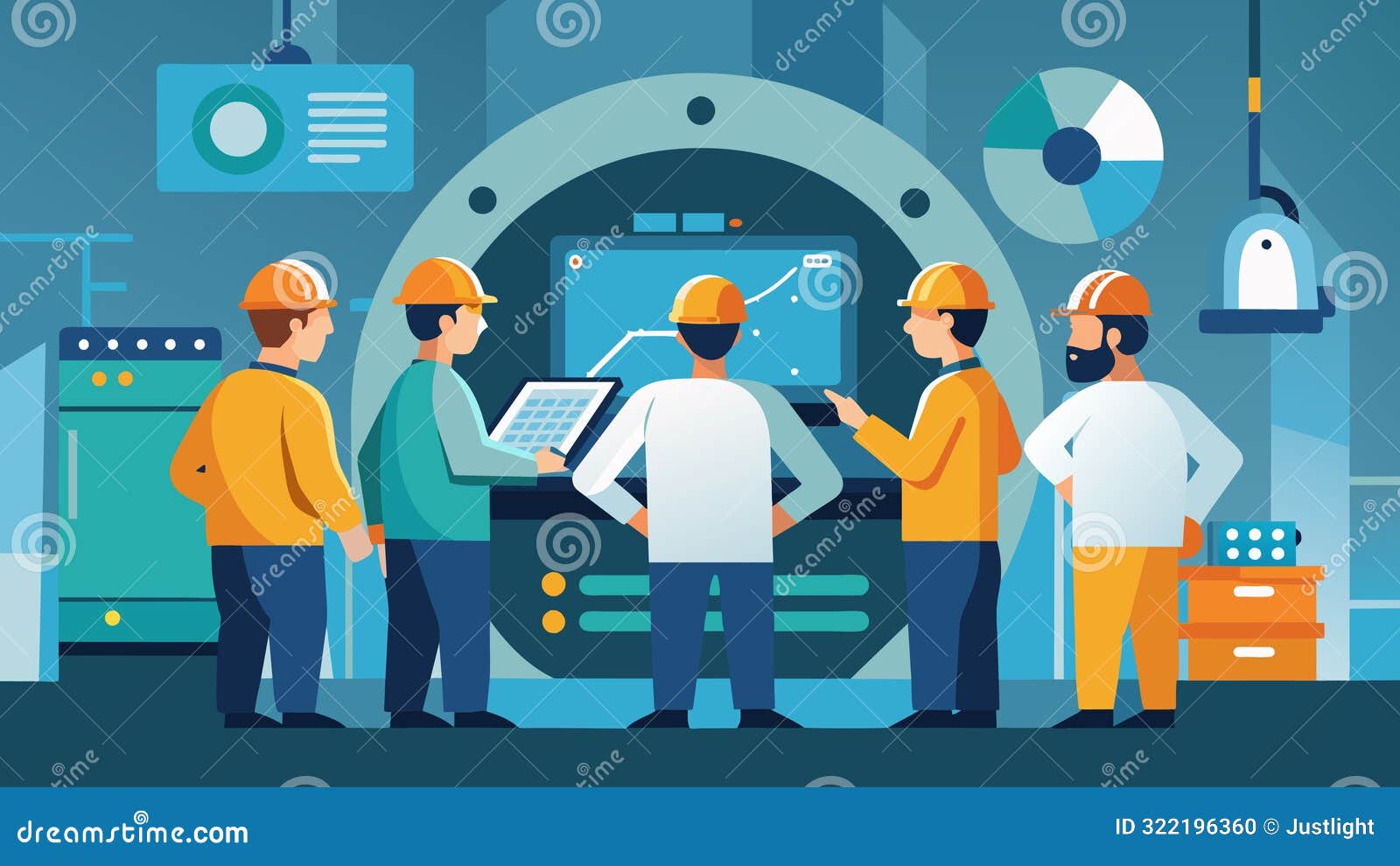 Engineers Monitor Manufacturing Processes Stock Image | CartoonDealer ...